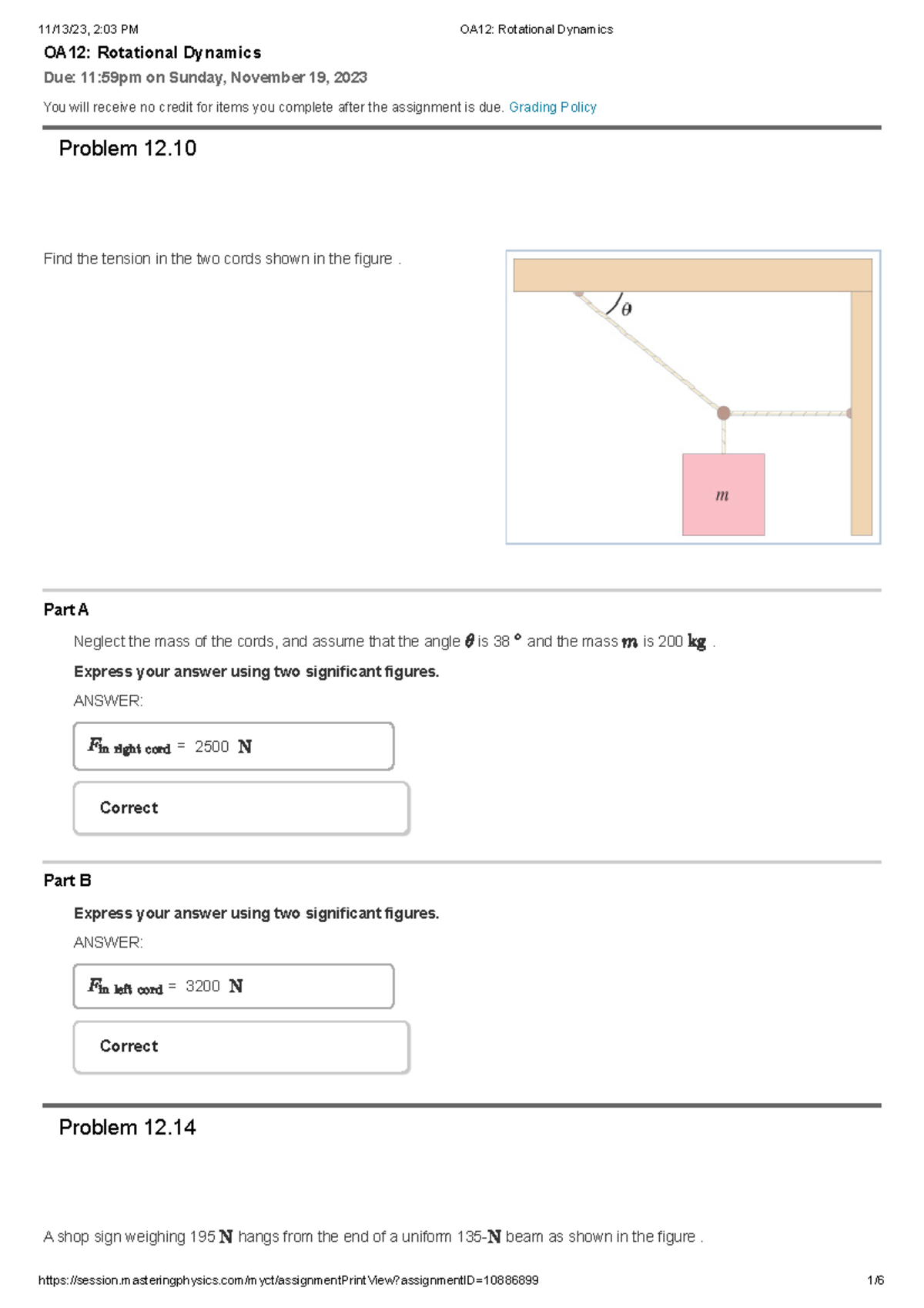 OA12: Final Exam on Rotational Dynamics Problems & Solutions - Studocu