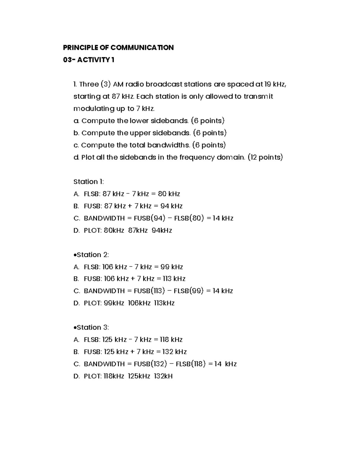 Principle Comms: S/N Ratio Calculation Exercises - Studocu