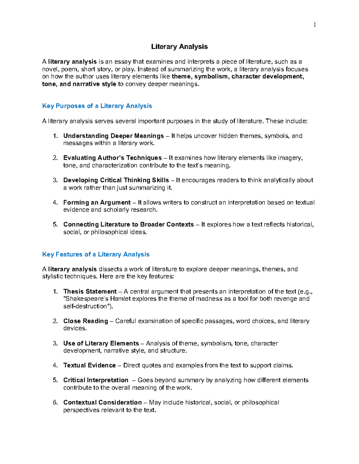 Midterm Exam: Literary Analysis Techniques and Examples - Studocu