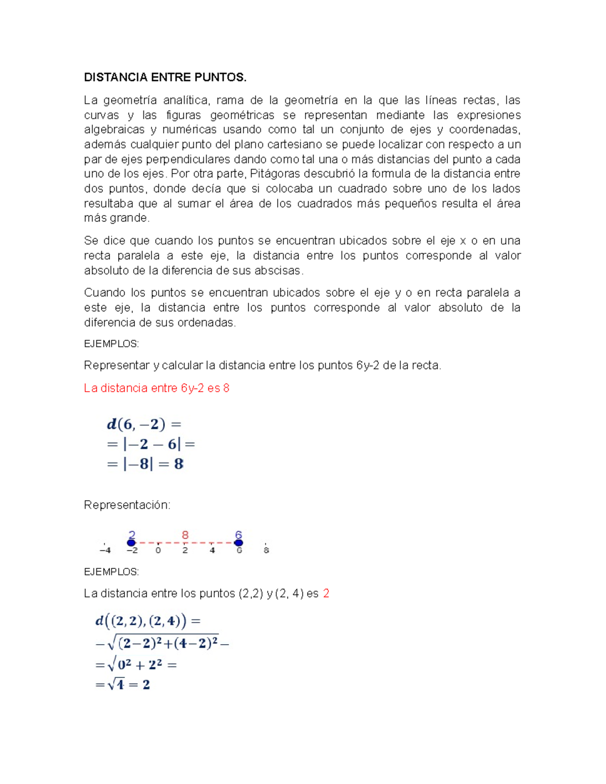 Diferencia y Cálculo de Distancia entre Puntos en Geometría Analítica ...