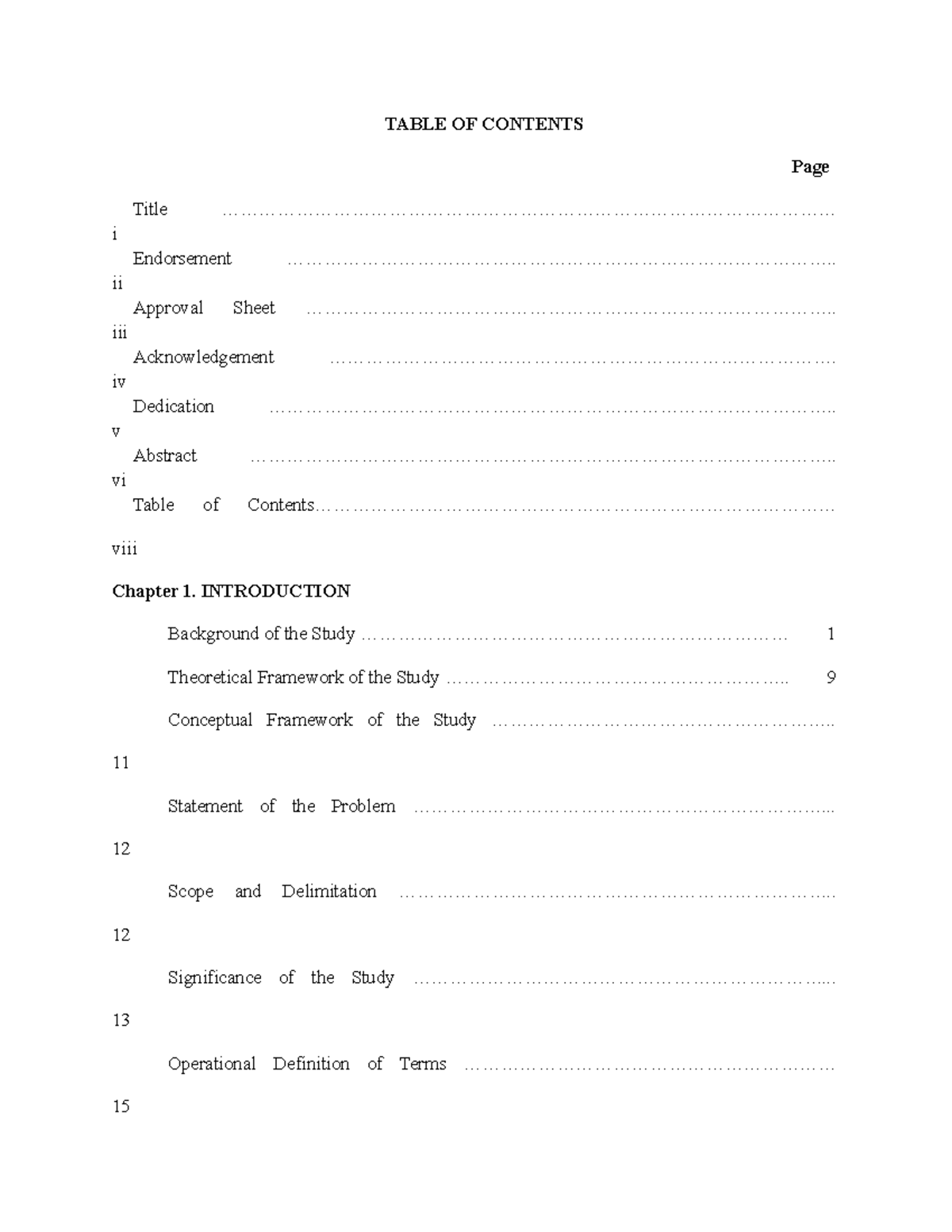 Table OF Contents OF Research - TABLE OF CONTENTS Page Title - Studocu