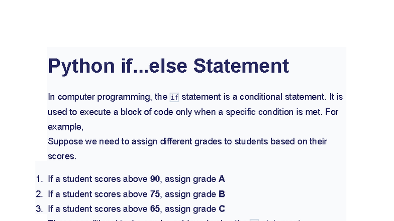 Python Conditional Statements: if, else, and elif Explained - Studocu