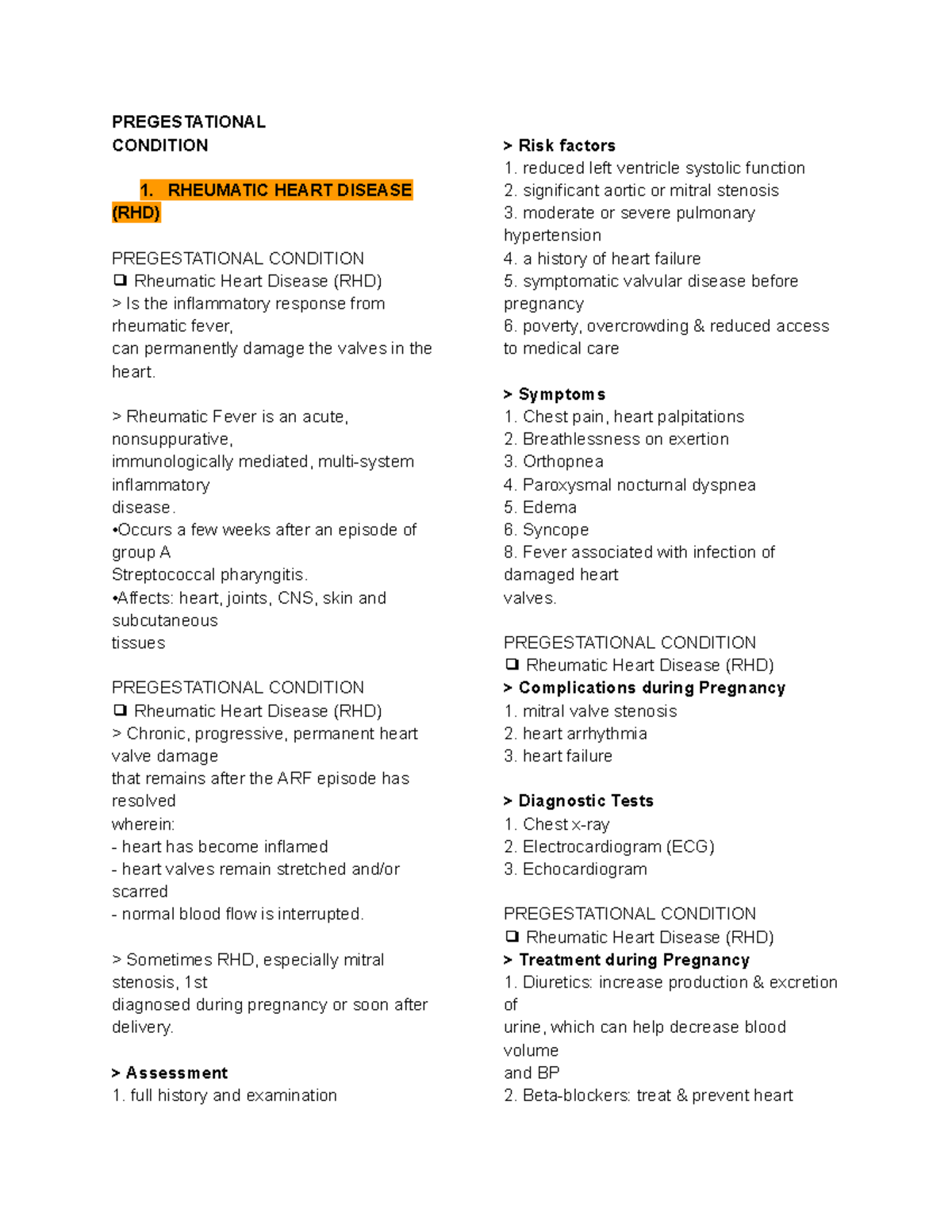 PRE- Gestational Conditions: Lecture Notes for Maternal Nursing (2nd ...