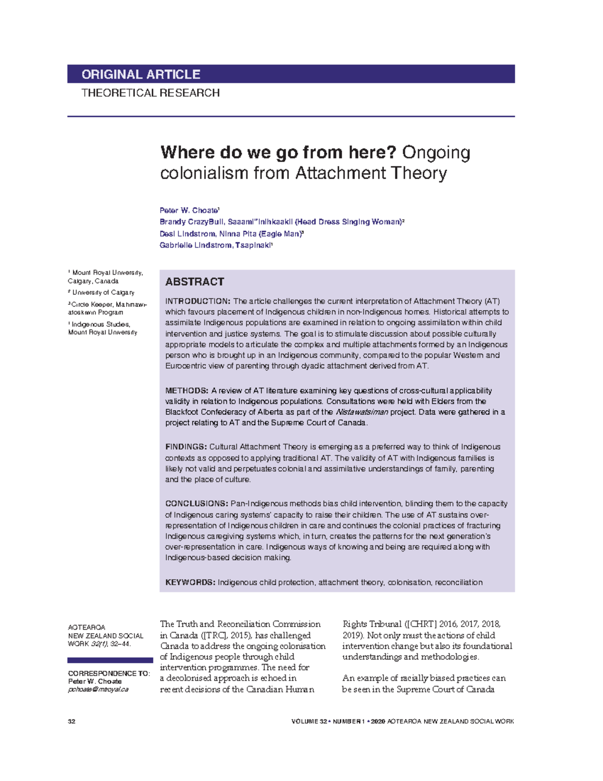 Decolonizing Attachment Theory: Indigenous Perspectives on Child ...