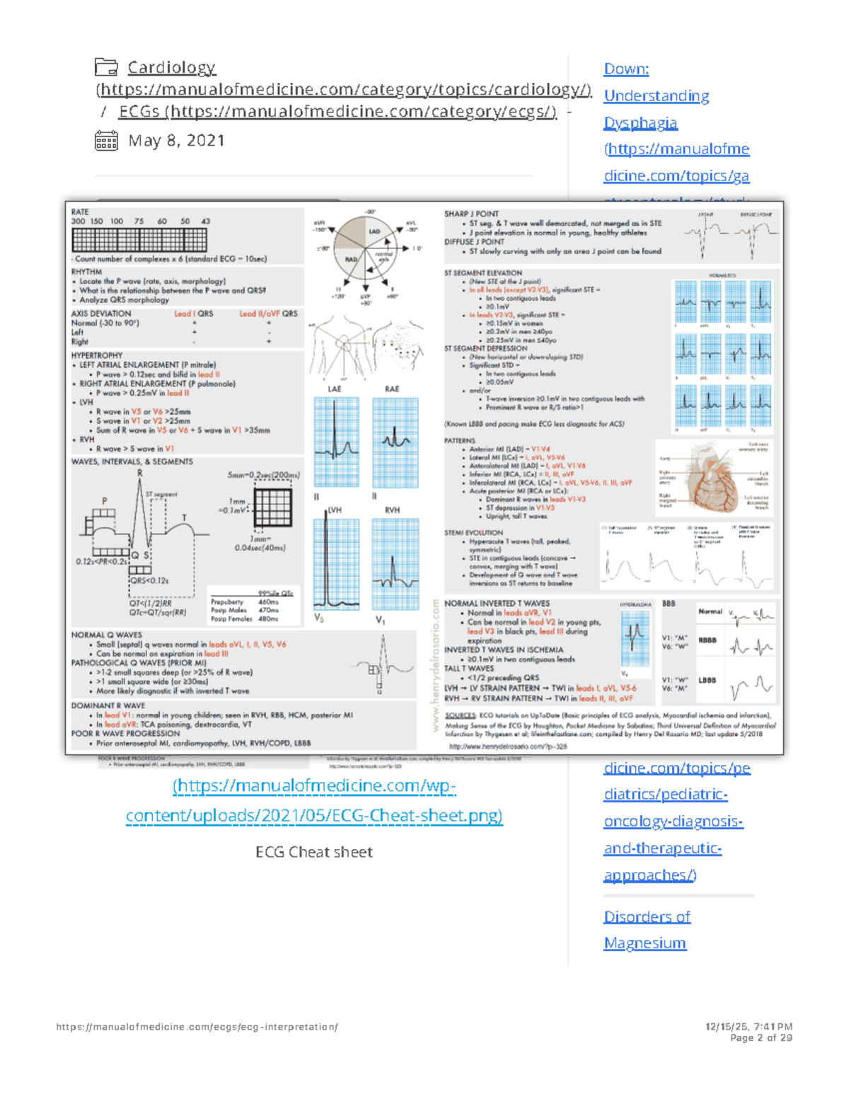 ECG Interpretation: Key Insights for Cardiology (MED 101) - Studocu