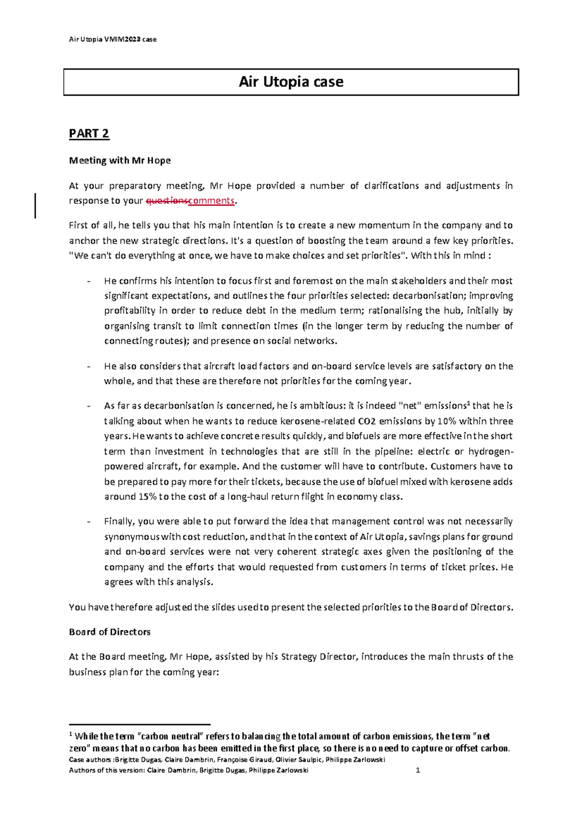 Air Utopia case part 2 V2024 MIM final - Case authors :Brigitte Dugas ...