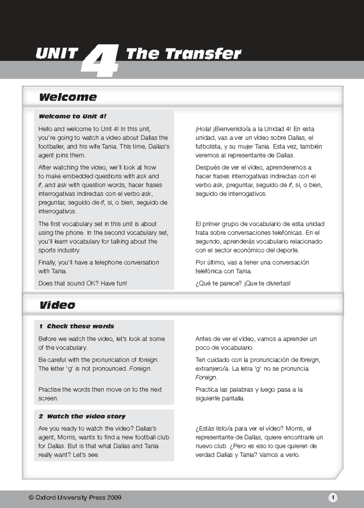 Level 07 Unit 4: The Transfer - Embedded Questions & Vocabulary - Studocu