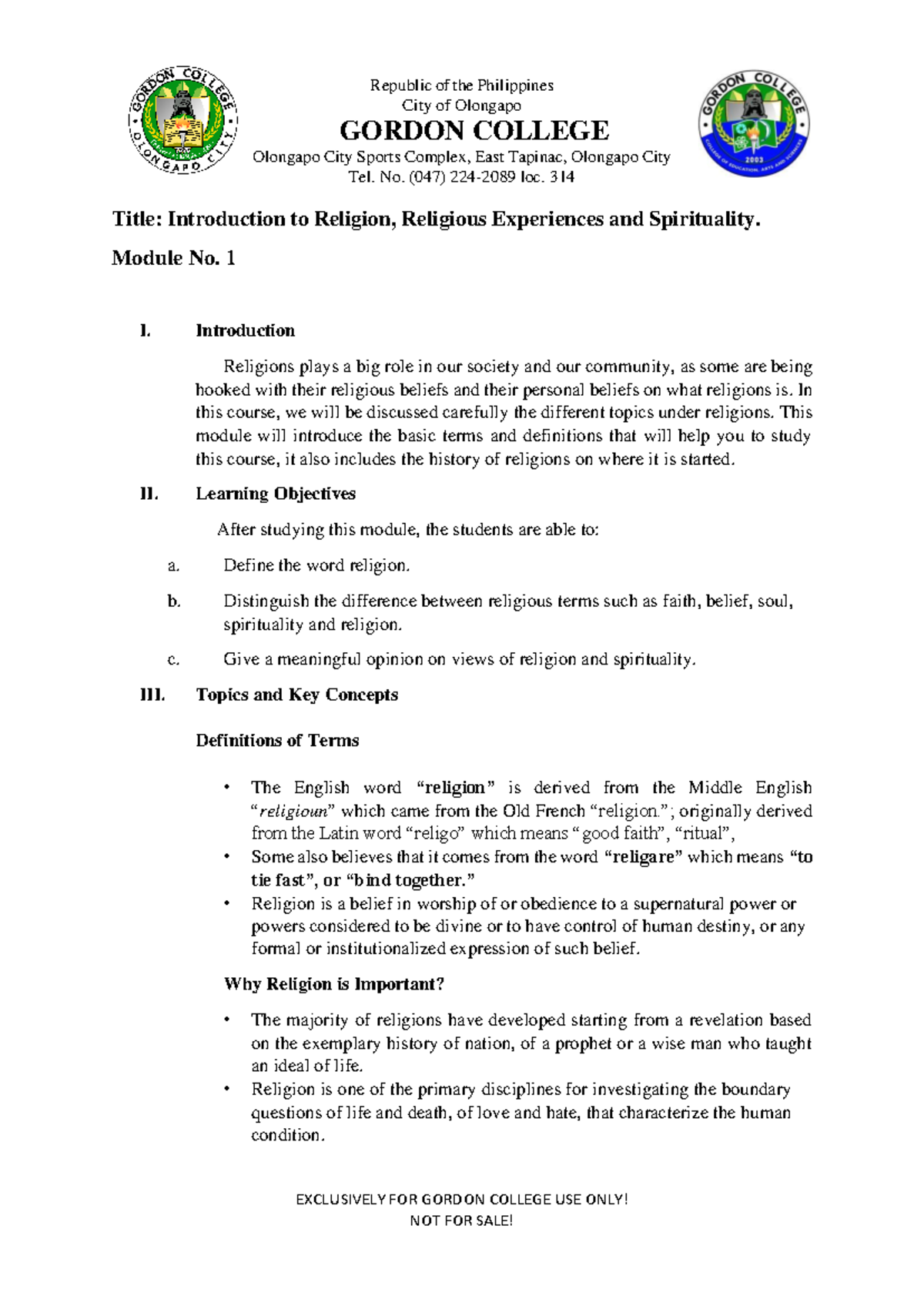 Module 1: Intro to Religion - Key Concepts & Spirituality Overview ...
