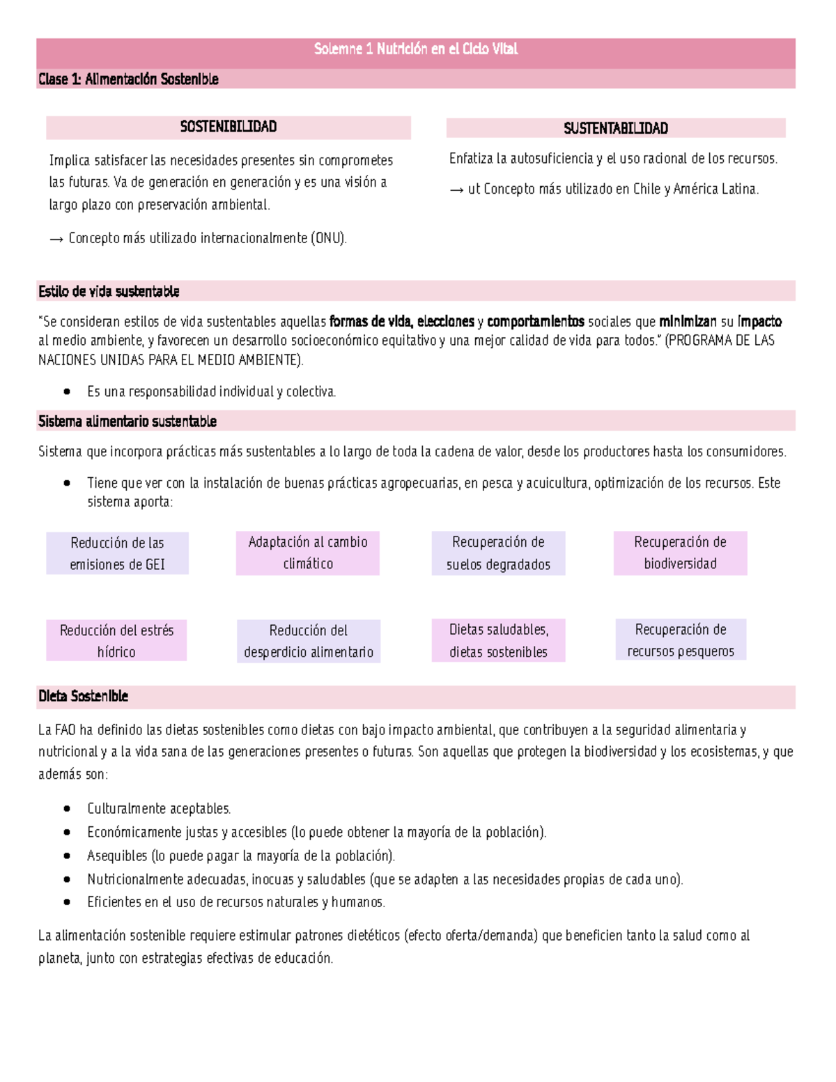 Apuntes de Nutrición en el Ciclo Vital: Clase 1 y 2 SOST 2023 - Studocu