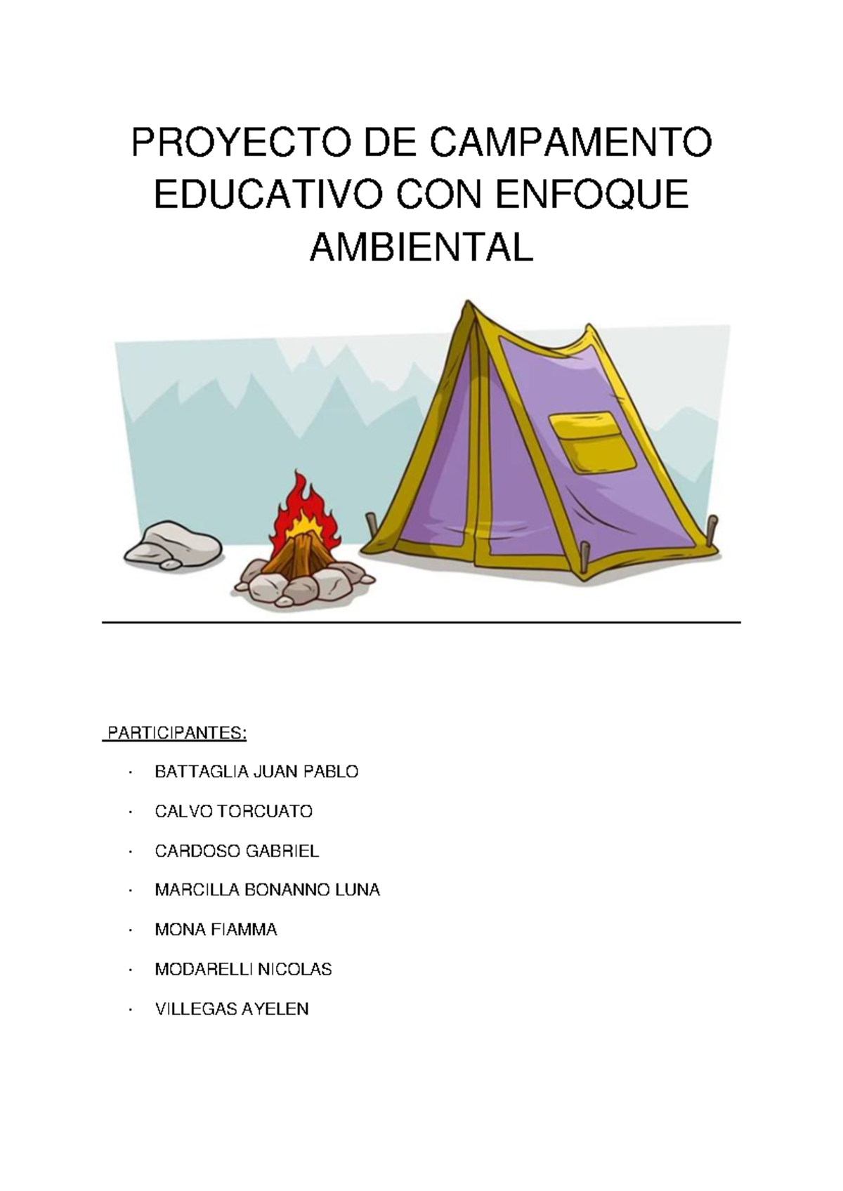 Proyecto de Campamento Educativo Ambiental - Plan y Presupuesto 2024 - Studocu