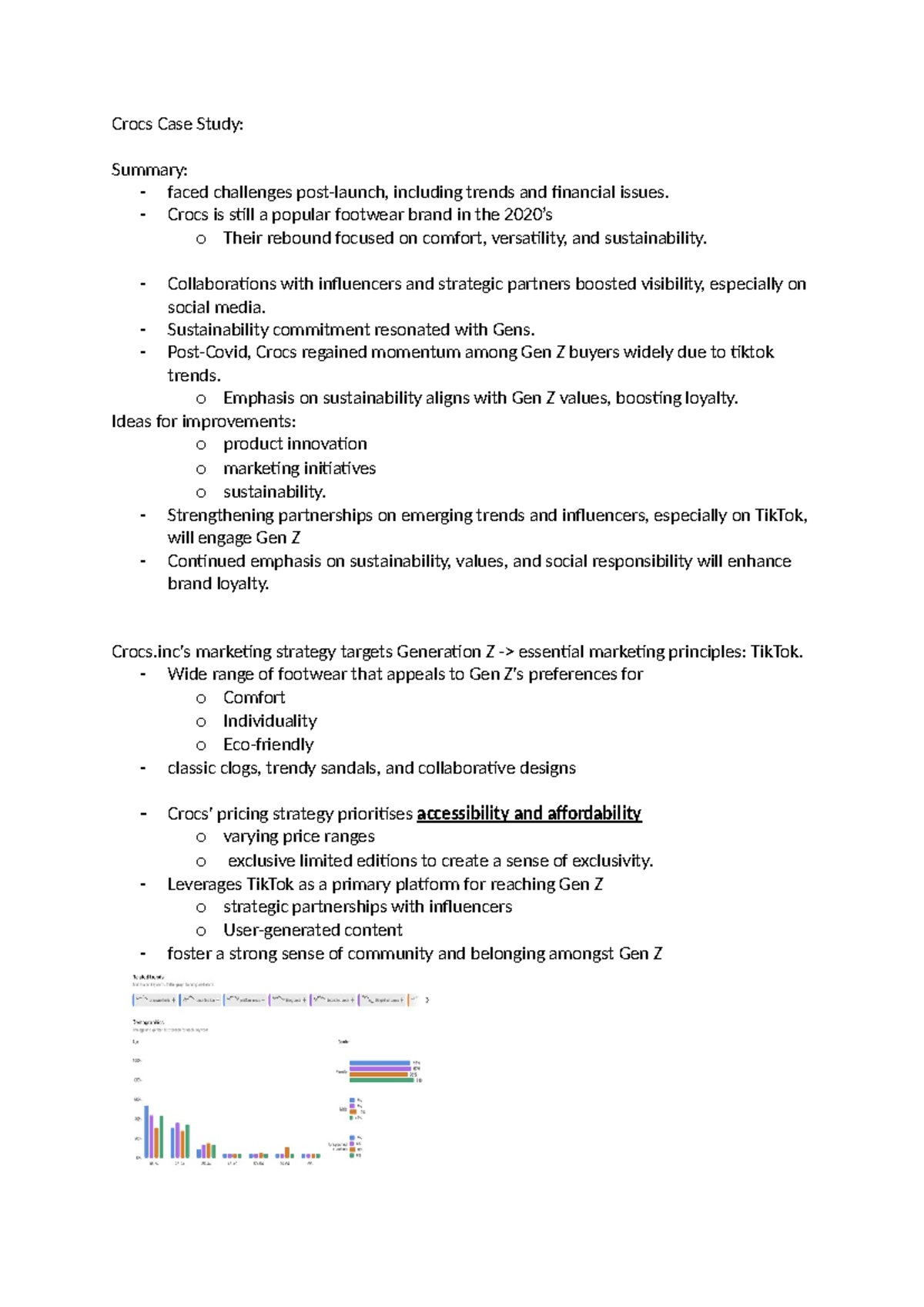 Mark2012 A3 notes - Crocs Case Study: Summary: - faced challenges post ...