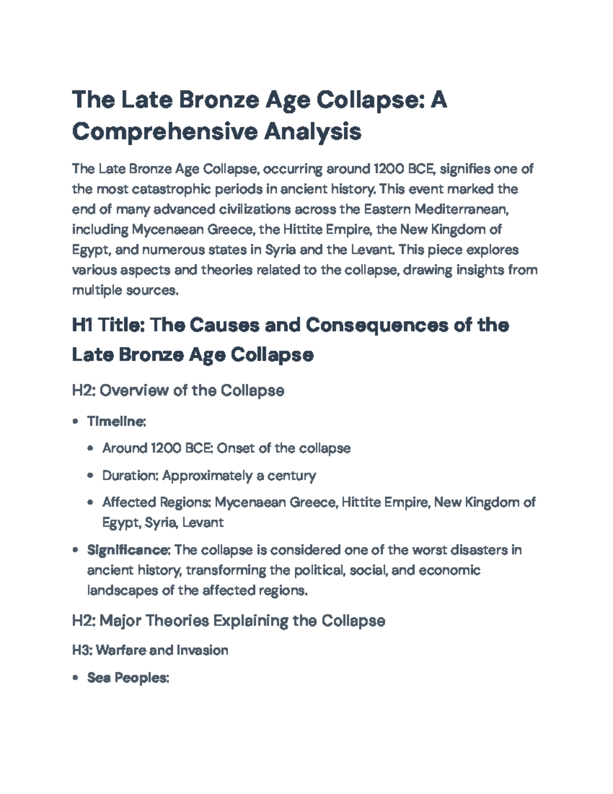 The Late Bronze Age Collapse (HIST 201): Causes, Consequences ...