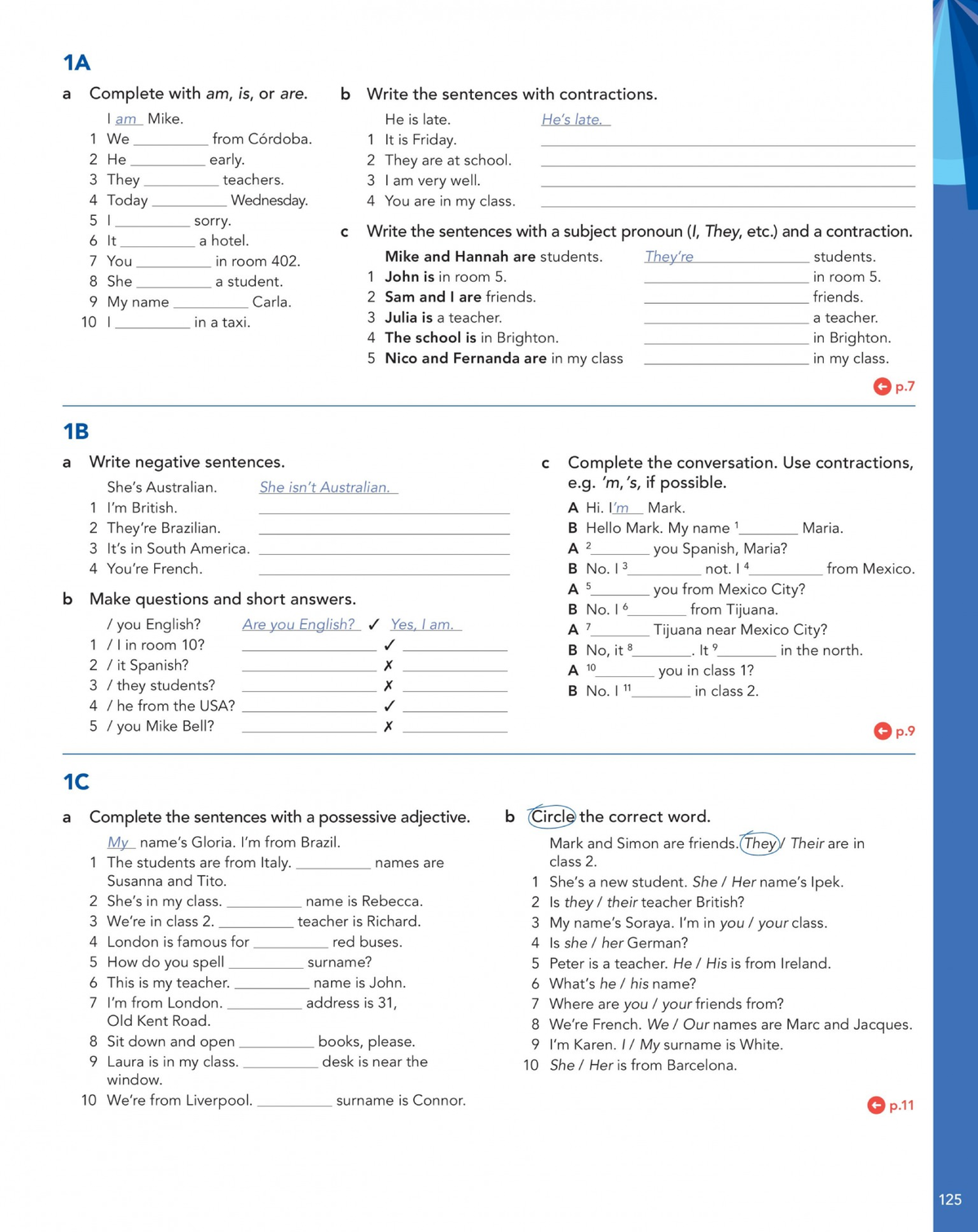 1A & 1B English Grammar Practice: Contractions & Pronouns - Studocu