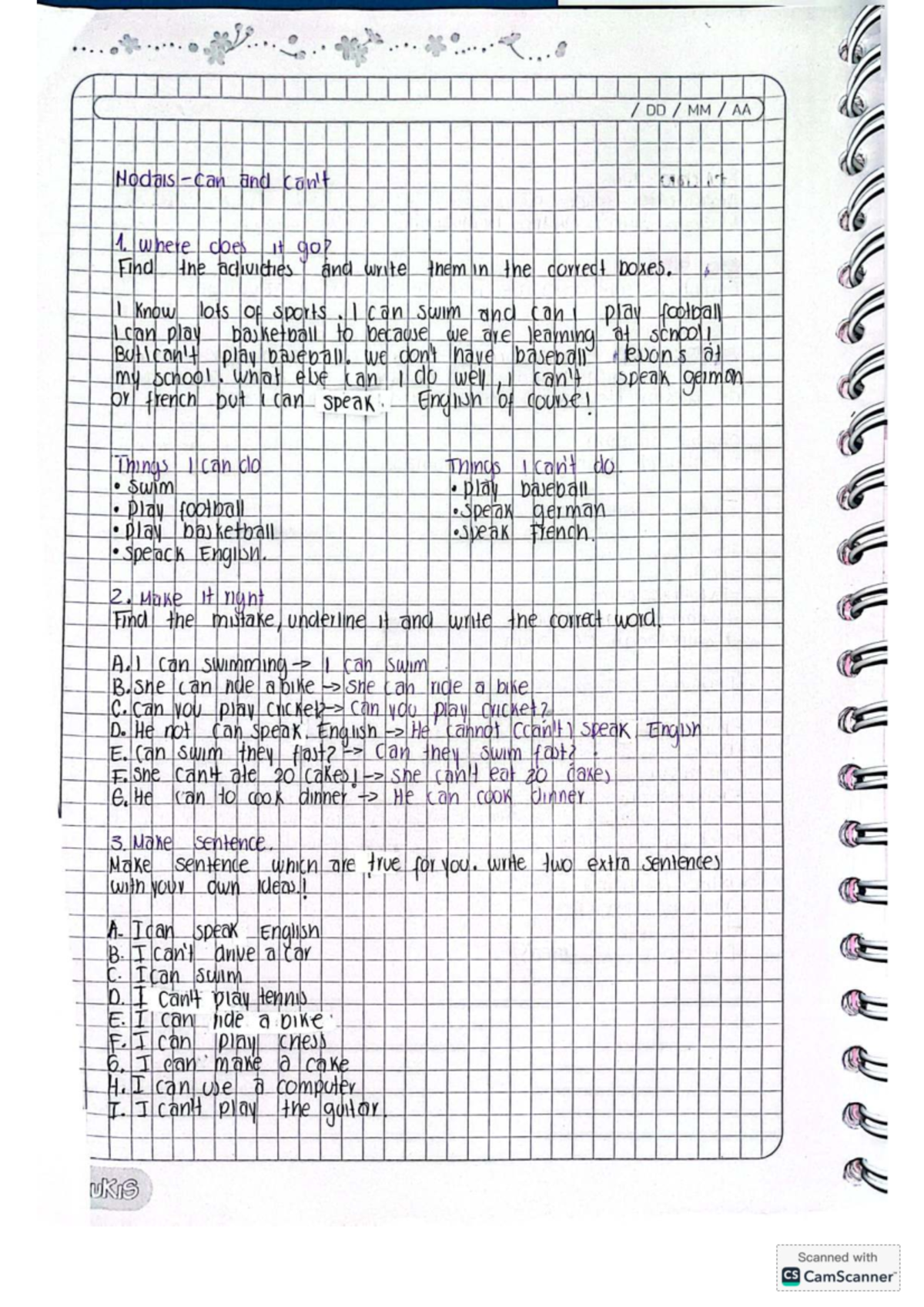 Can and Can't - Facilitation Notes for ESL Class - Studocu