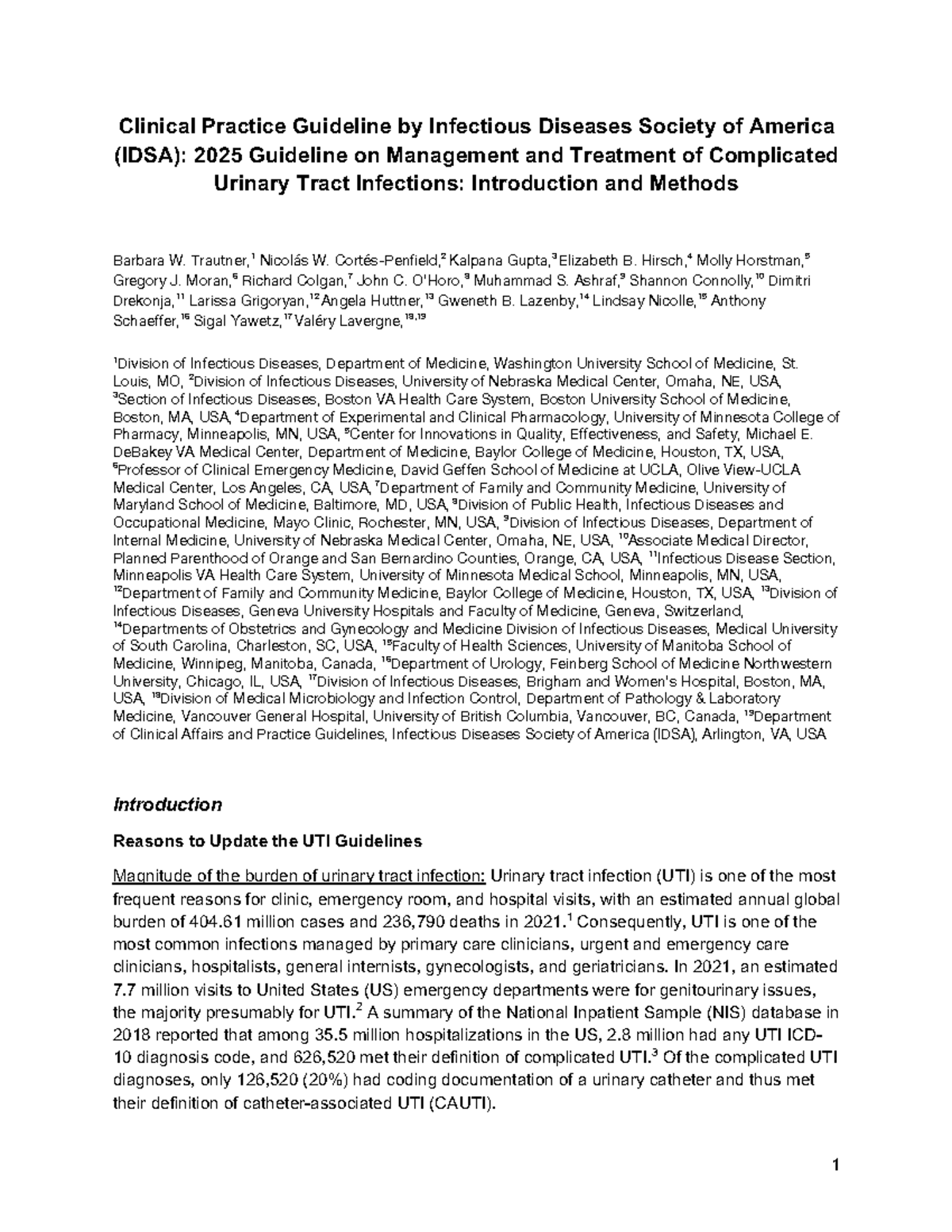 IDSA 2025 Guidelines: Management of Complicated Urinary Tract ...