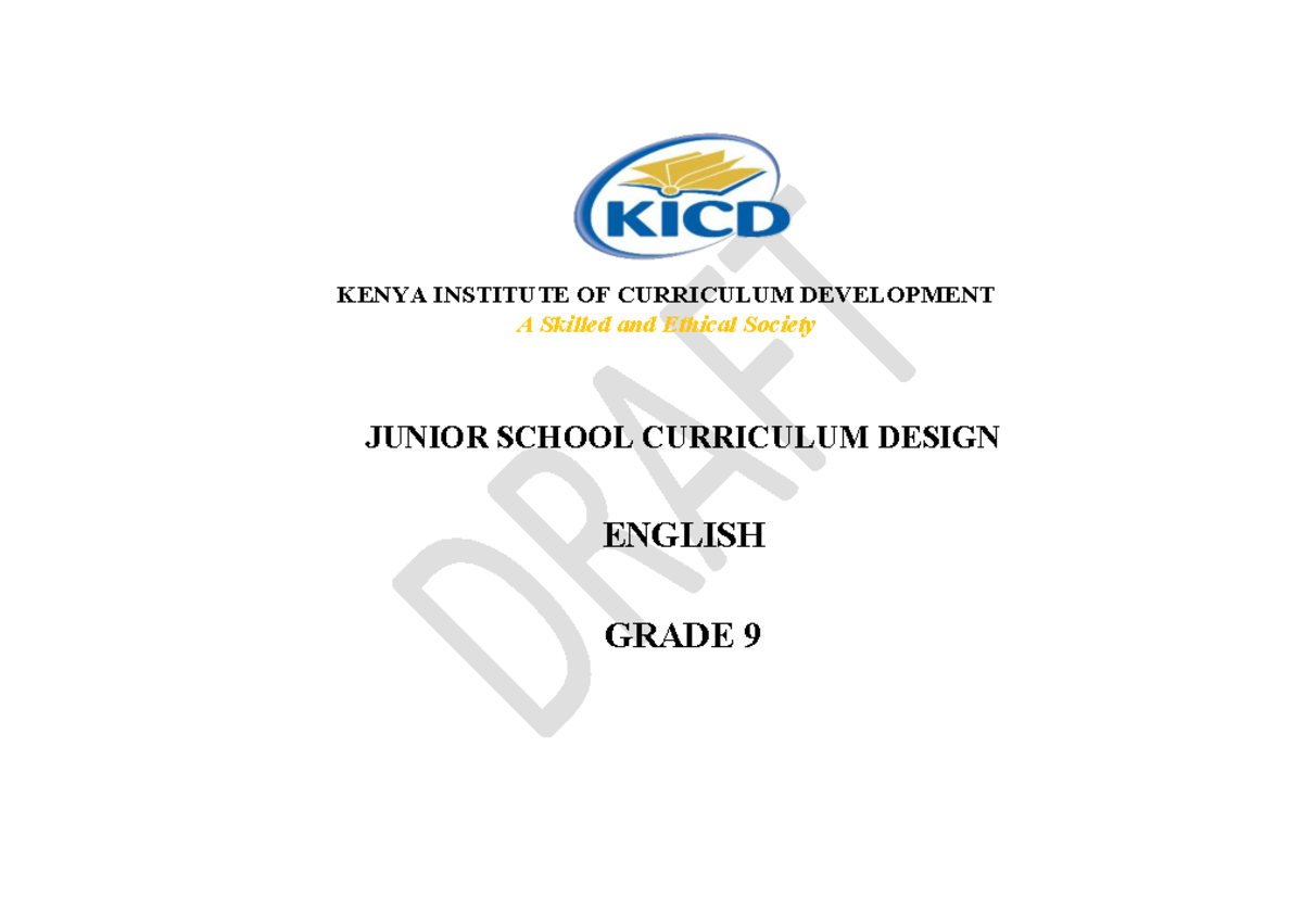 Grade 9 English Curriculum Design: A Guide for Junior School - Studocu