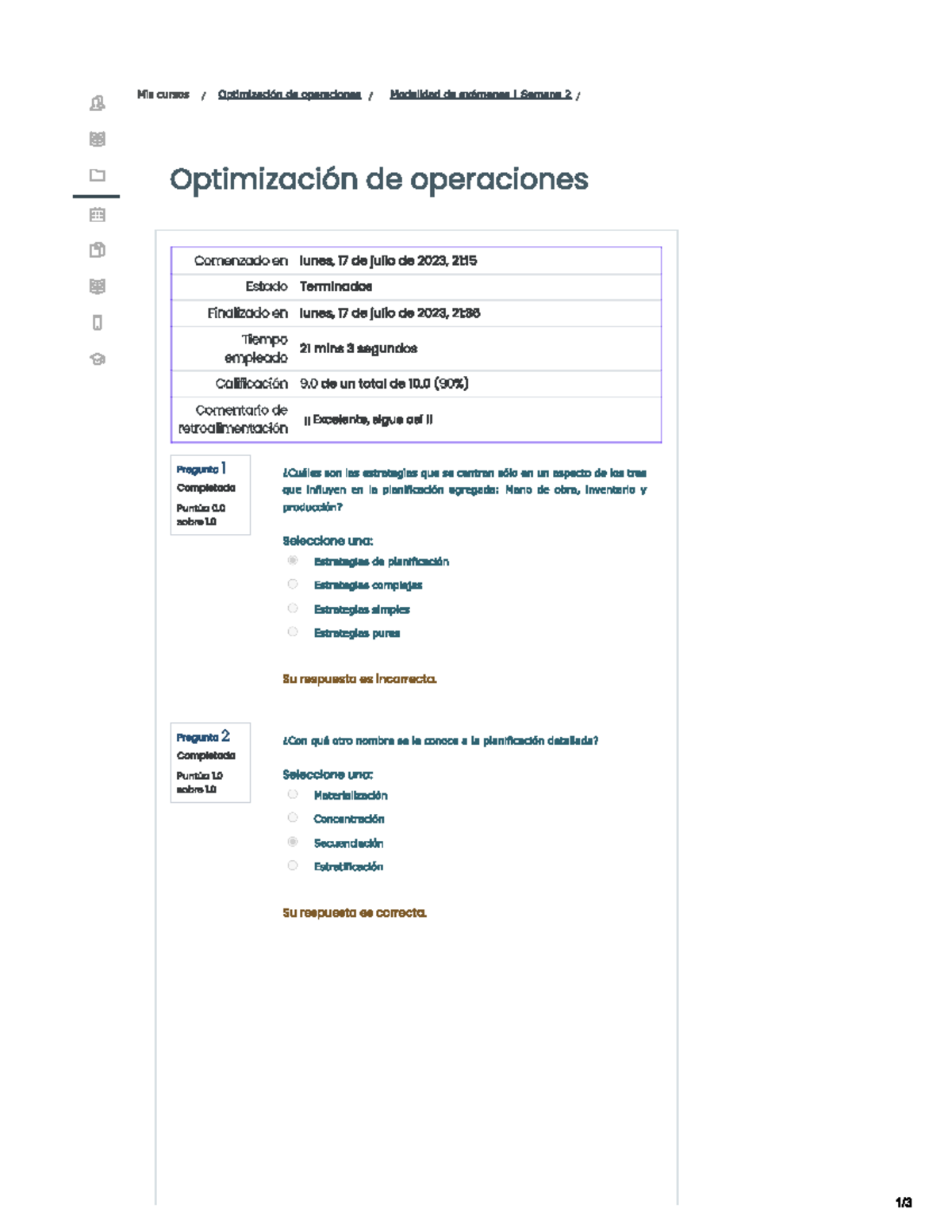 Examen 1: Optimización de Operaciones y su Impacto en la Eficiencia - Studocu