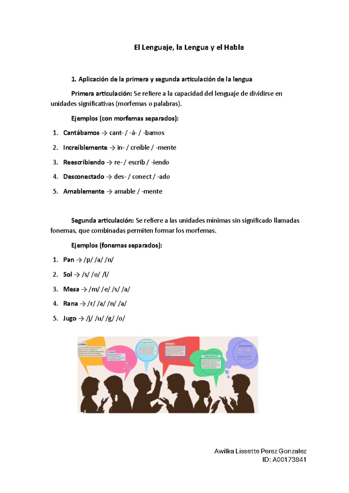 El Lenguaje y la Lengua: Articulaciones y Ejemplos (ID: A00173841 ...