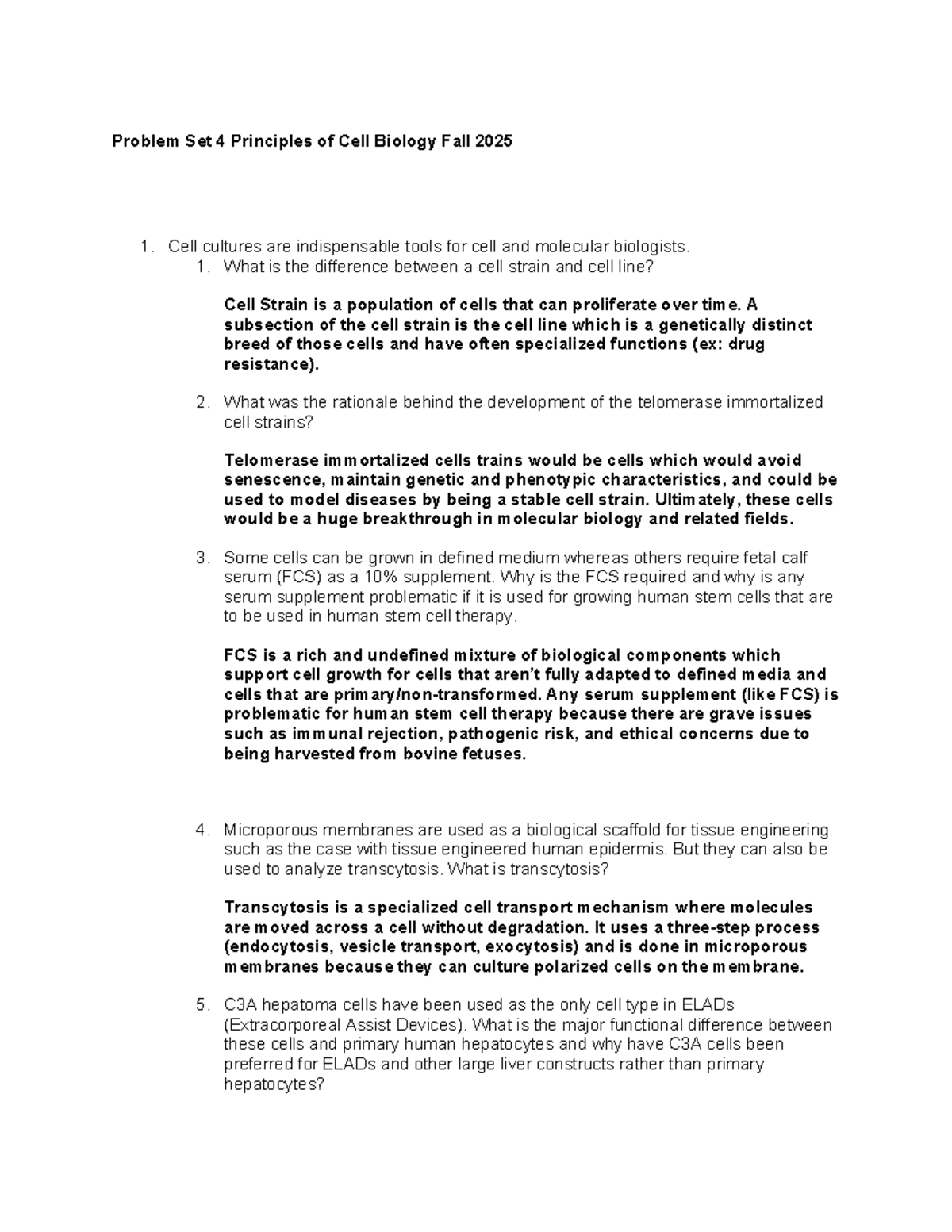 Problem Set 4: Principles of Cell Biology - Fall 2025 Insights - Studocu