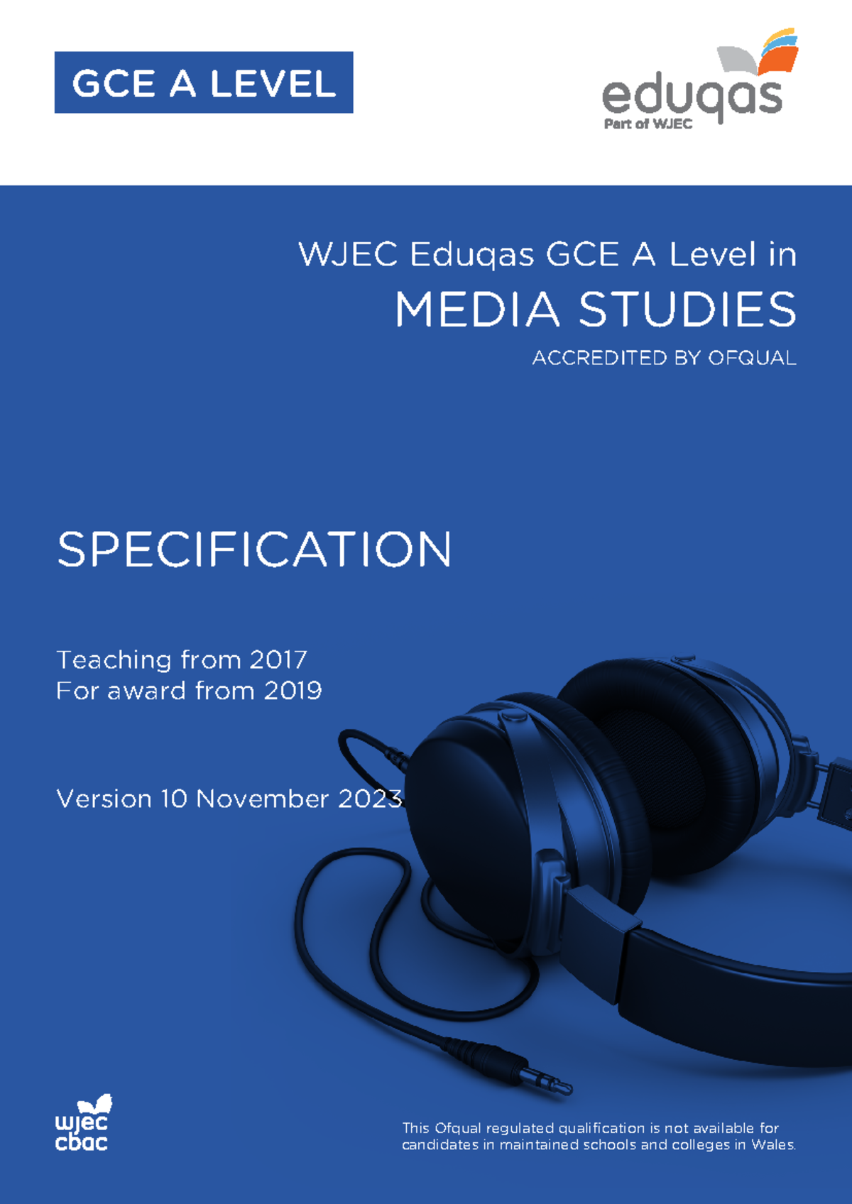 WJEC Eduqas GCE A Level Media Studies Specification (2017-2024) - Studocu