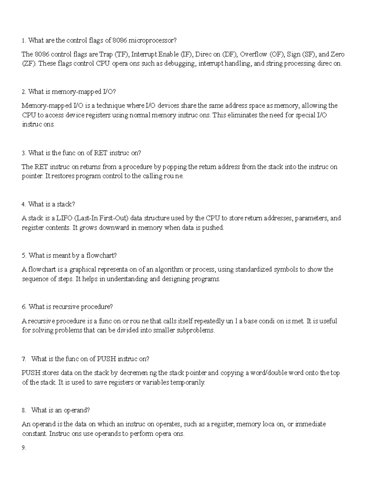 Microprocessor (CS101) 15 Marks Question Answers - Studocu