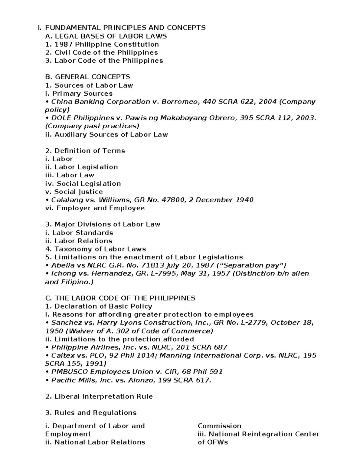 Labor Law Fundamentals and Recruitment: Syllabus Overview - Studocu