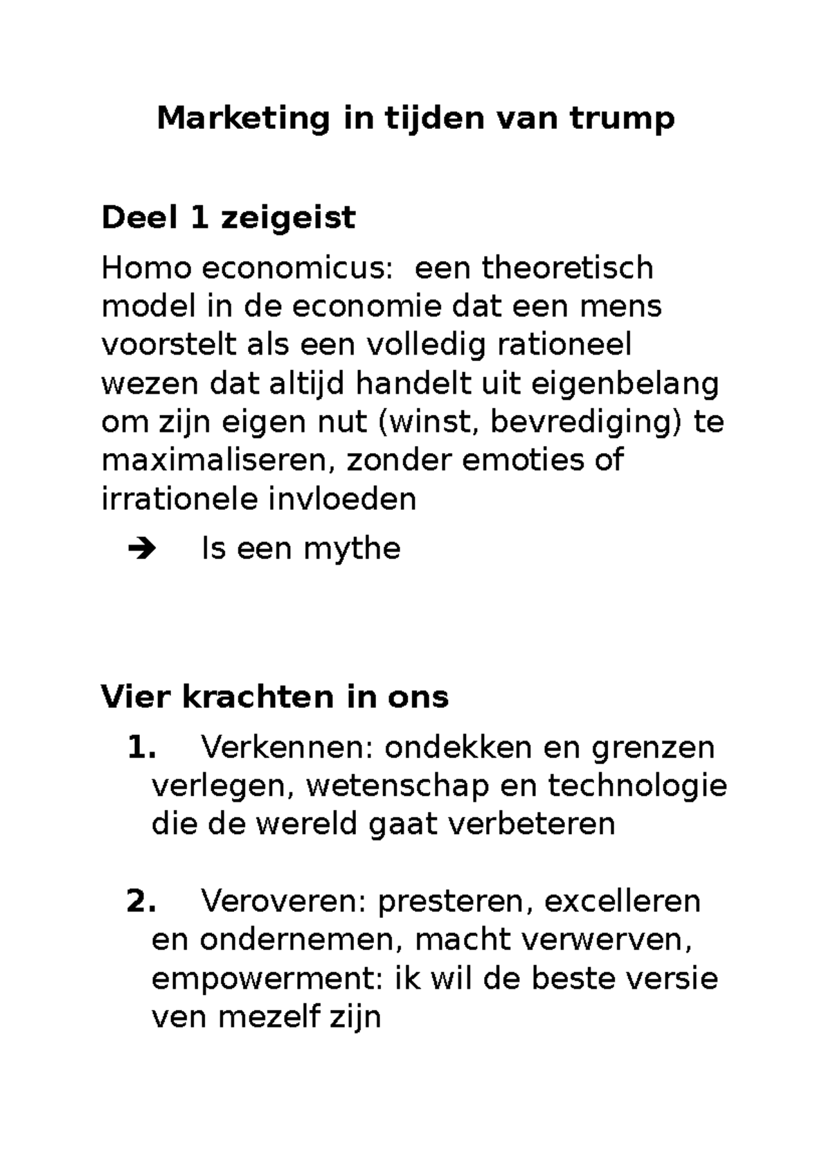 Marketing in Tijden van Trump: Deel 1 en 2 Analyse en Strategieën - Studocu