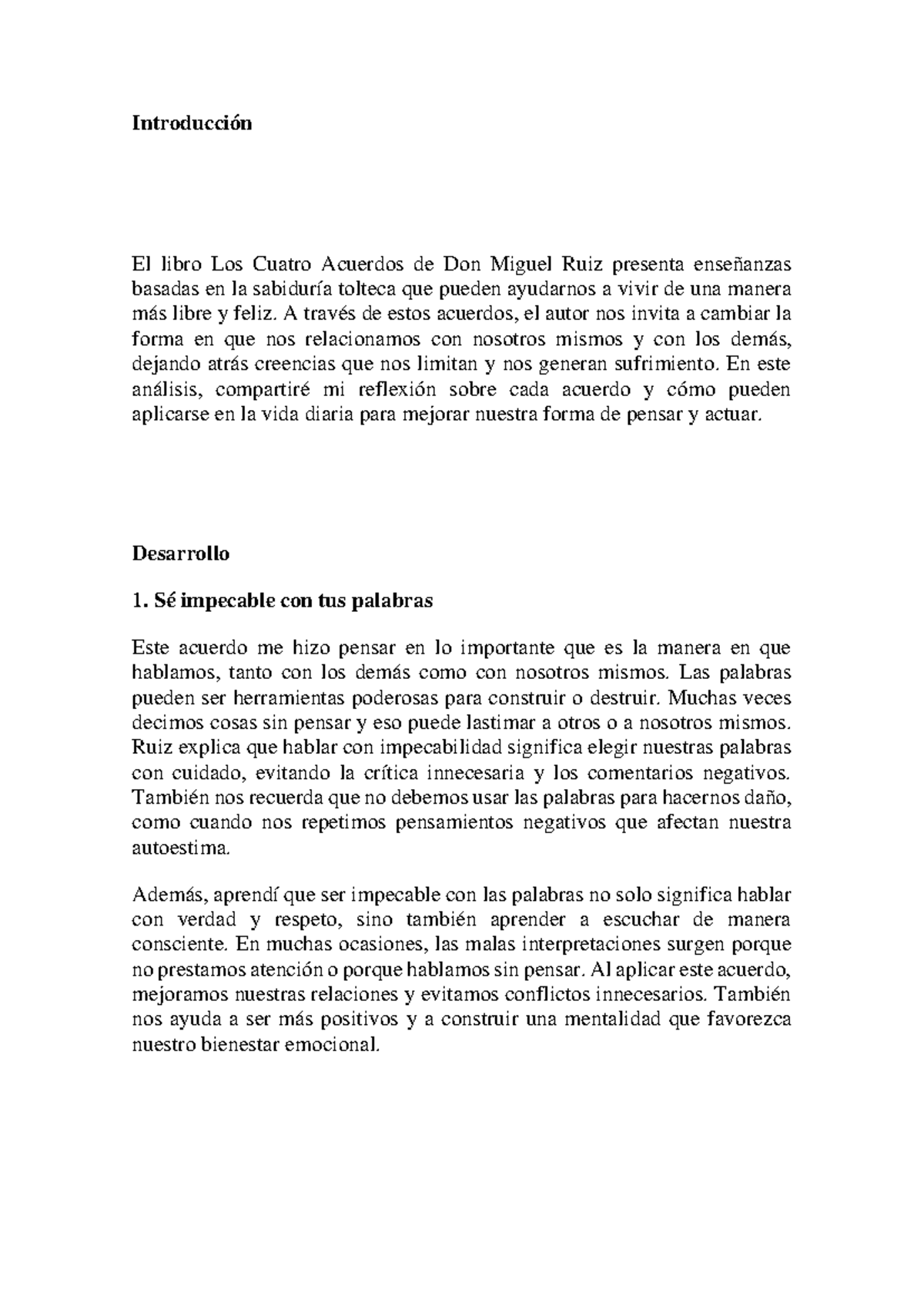 4 - Traea - Introducción El libro Los Cuatro Acuerdos de Don Miguel ...