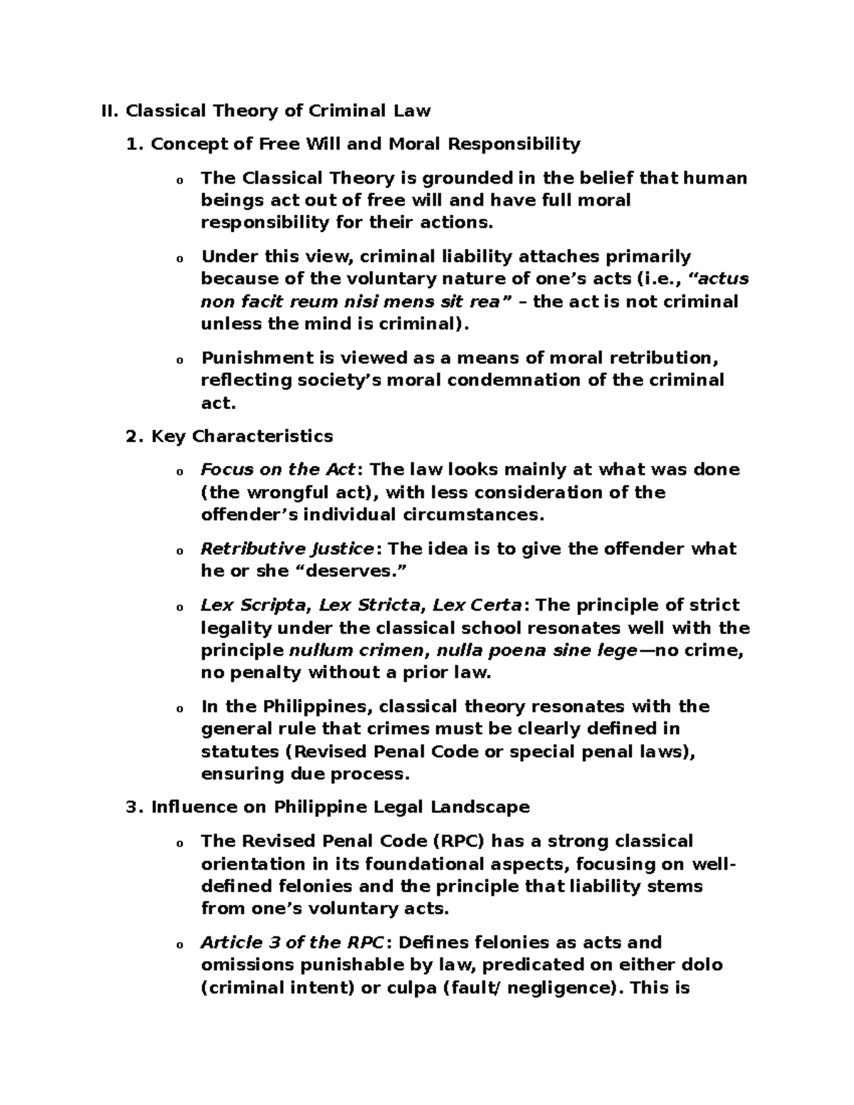 Theories of Criminal Law: Classical vs. Positivist Perspectives - Studocu