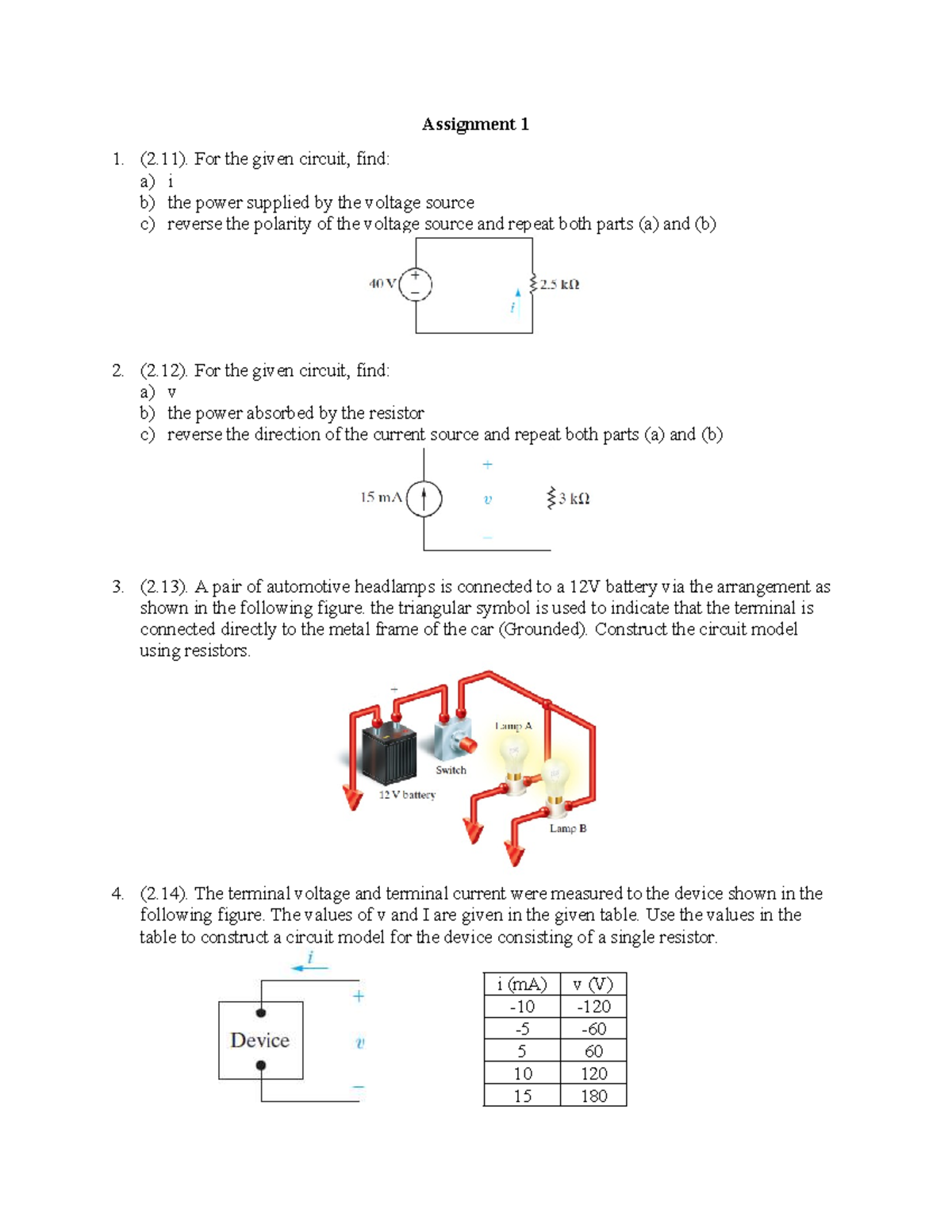 Circuit Analysis and Power Calculation - Assignment 1 (EEE 301) - Studocu