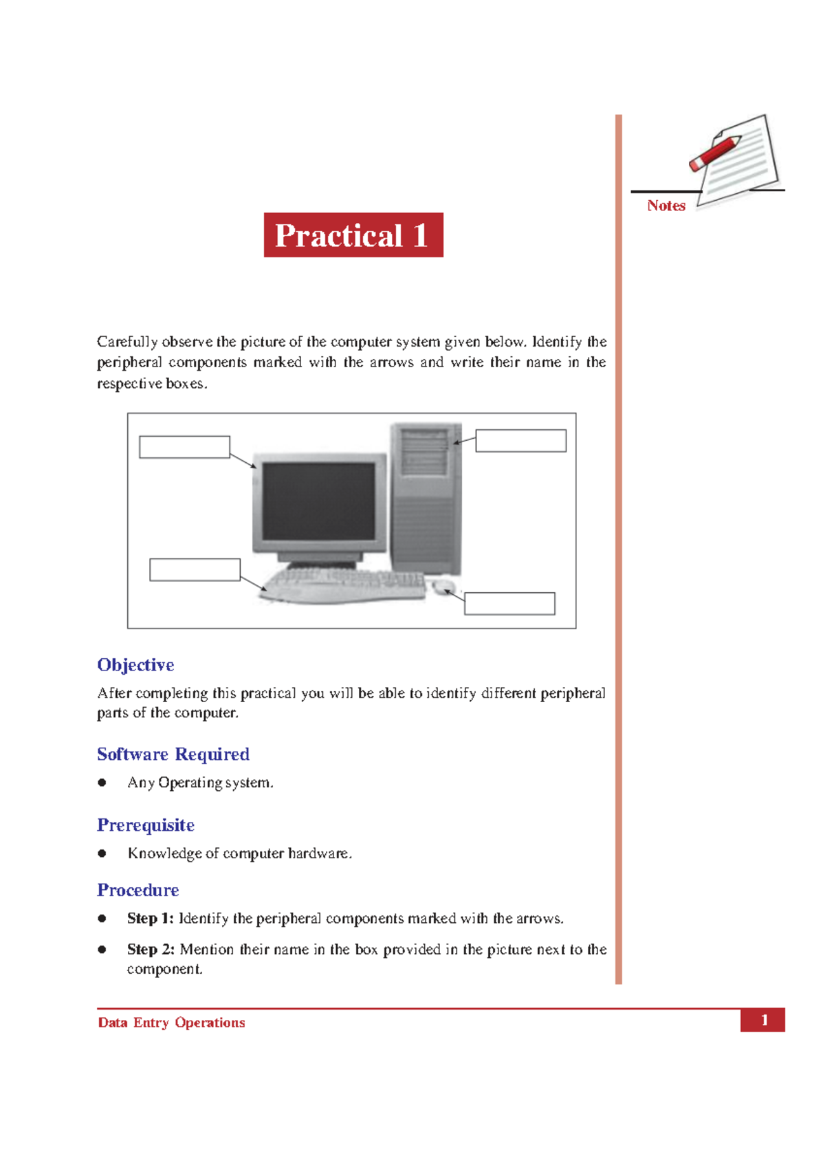 Data Entry Operations Practical Manual: Identifying Computer Components ...