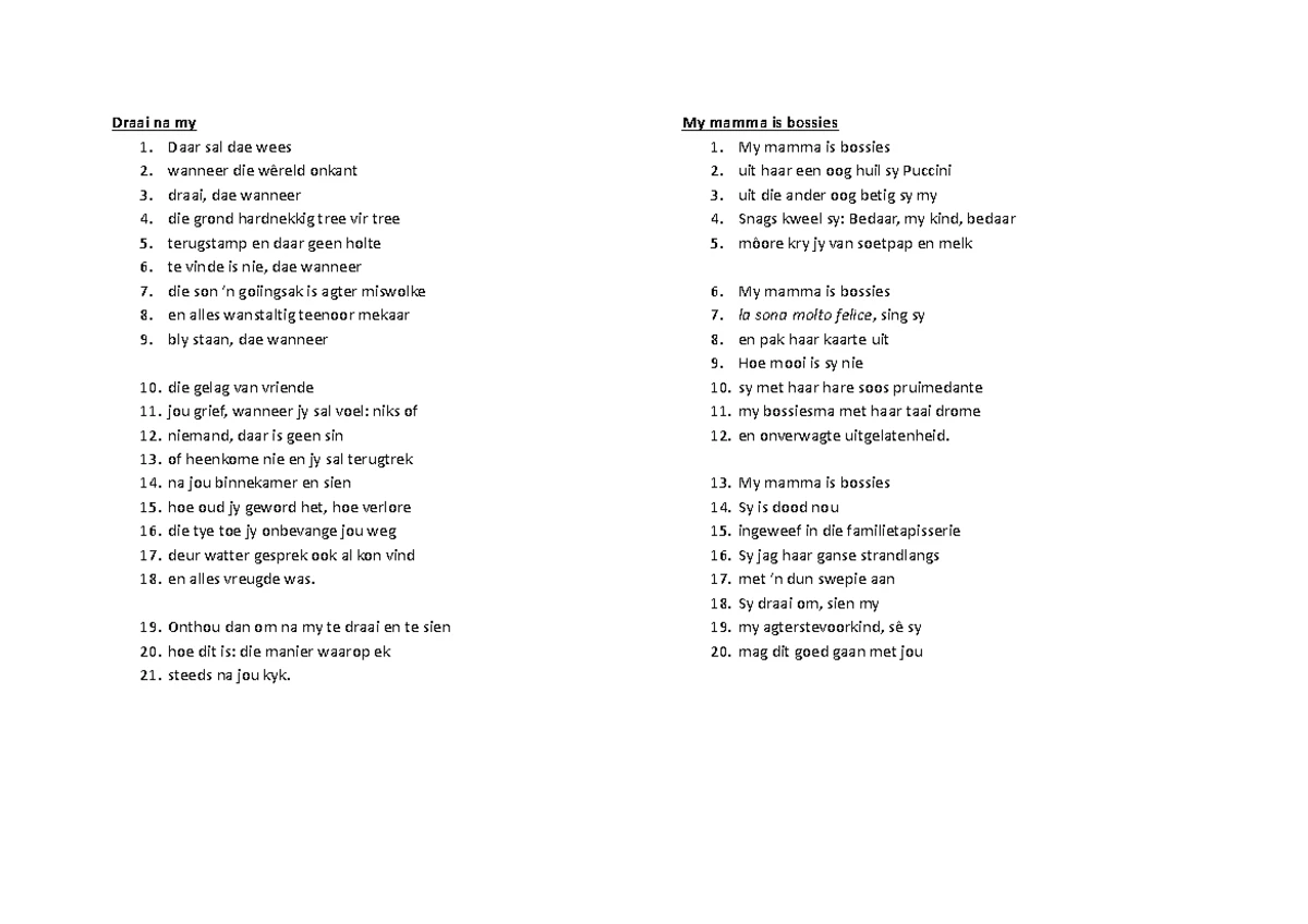 Gedig 1 - Die Bokser - Teen hierdie tyd weet jy al dat elke woord, elke ...