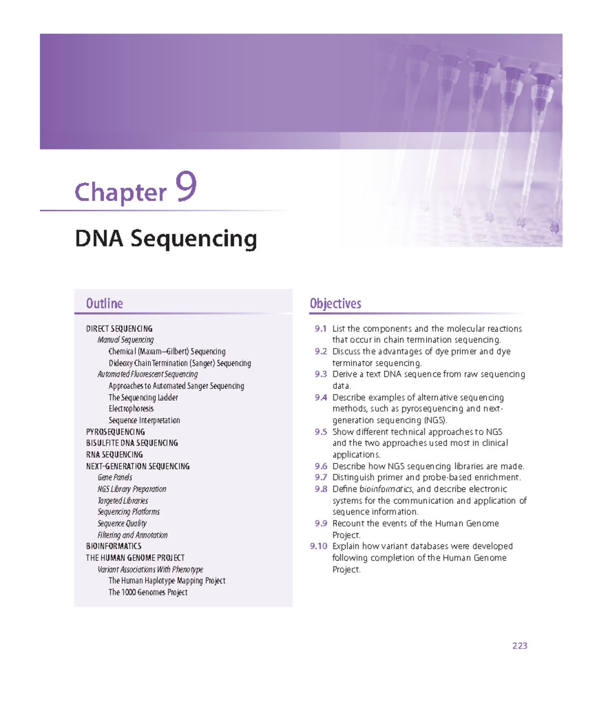 Chapter 9 DNA Sequencing Overview and Techniques (MOL-DIAG 3rd Ed ...