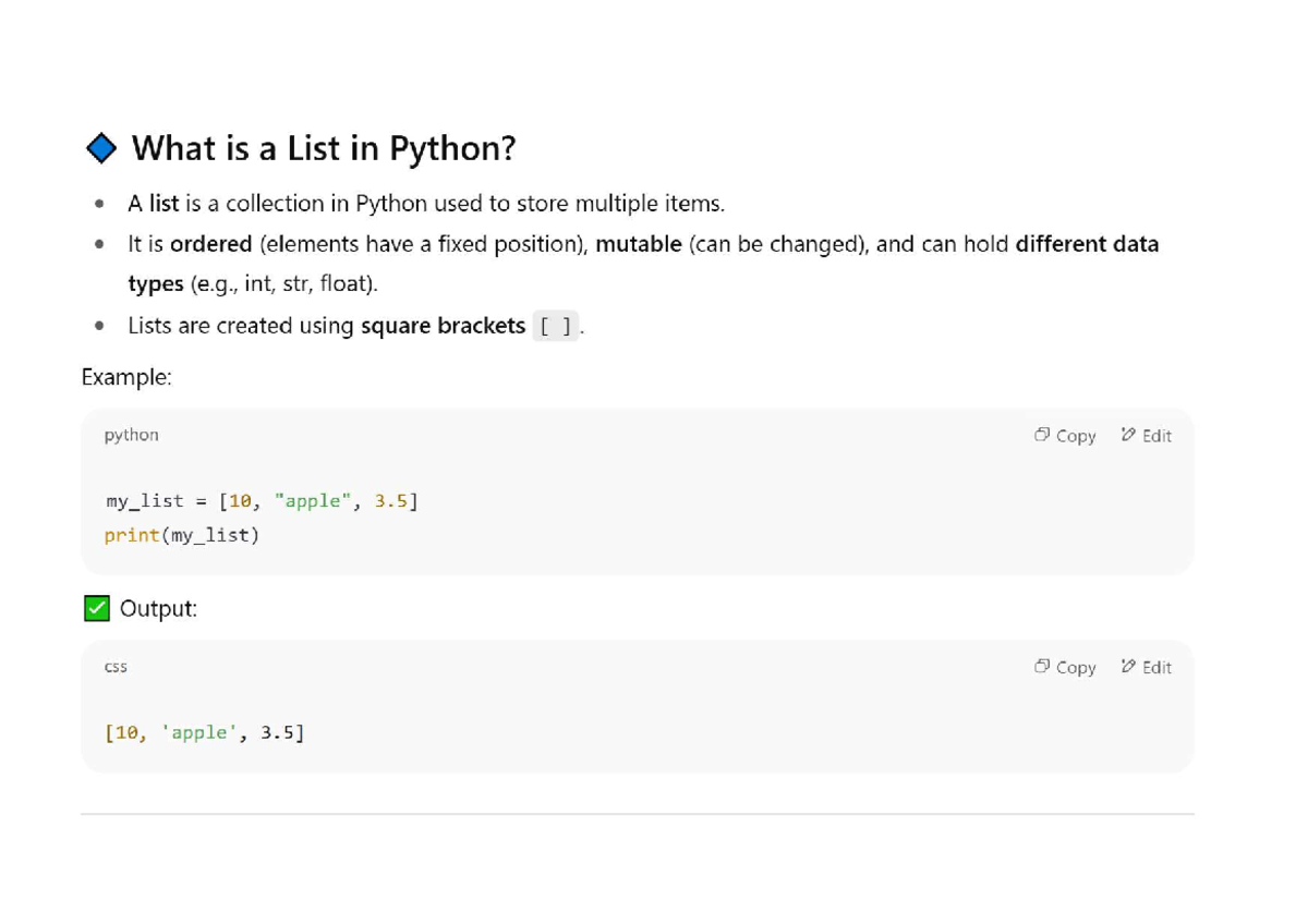 LIST 4 - NIL: Understanding Python Lists and Their Operations - Studocu