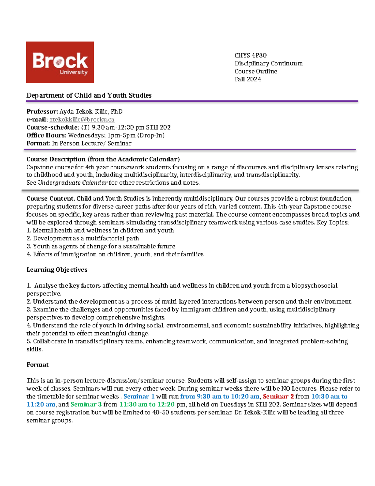 CHYS 4P80 Capstone Course Outline: Fall 2024 Seminars & Essays - Studocu