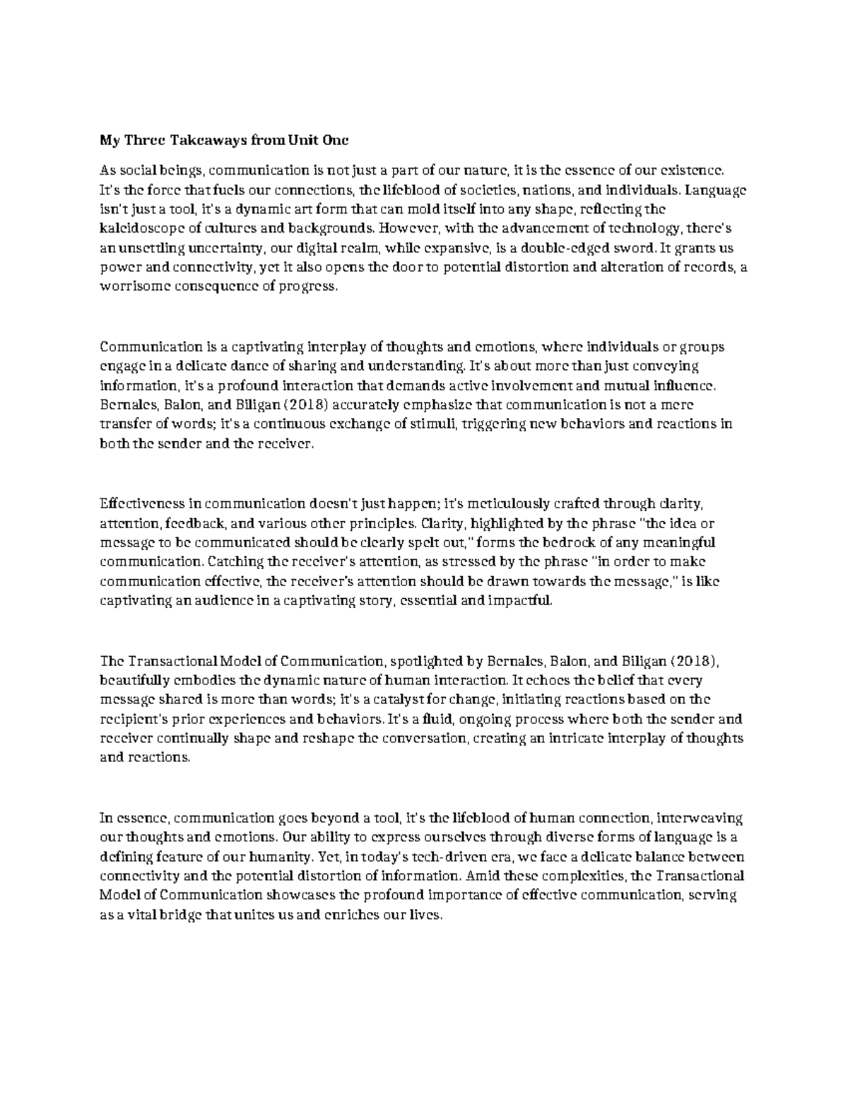 Pur Comm Unit 1 Key Takeaways: Understanding Communication Dynamics ...