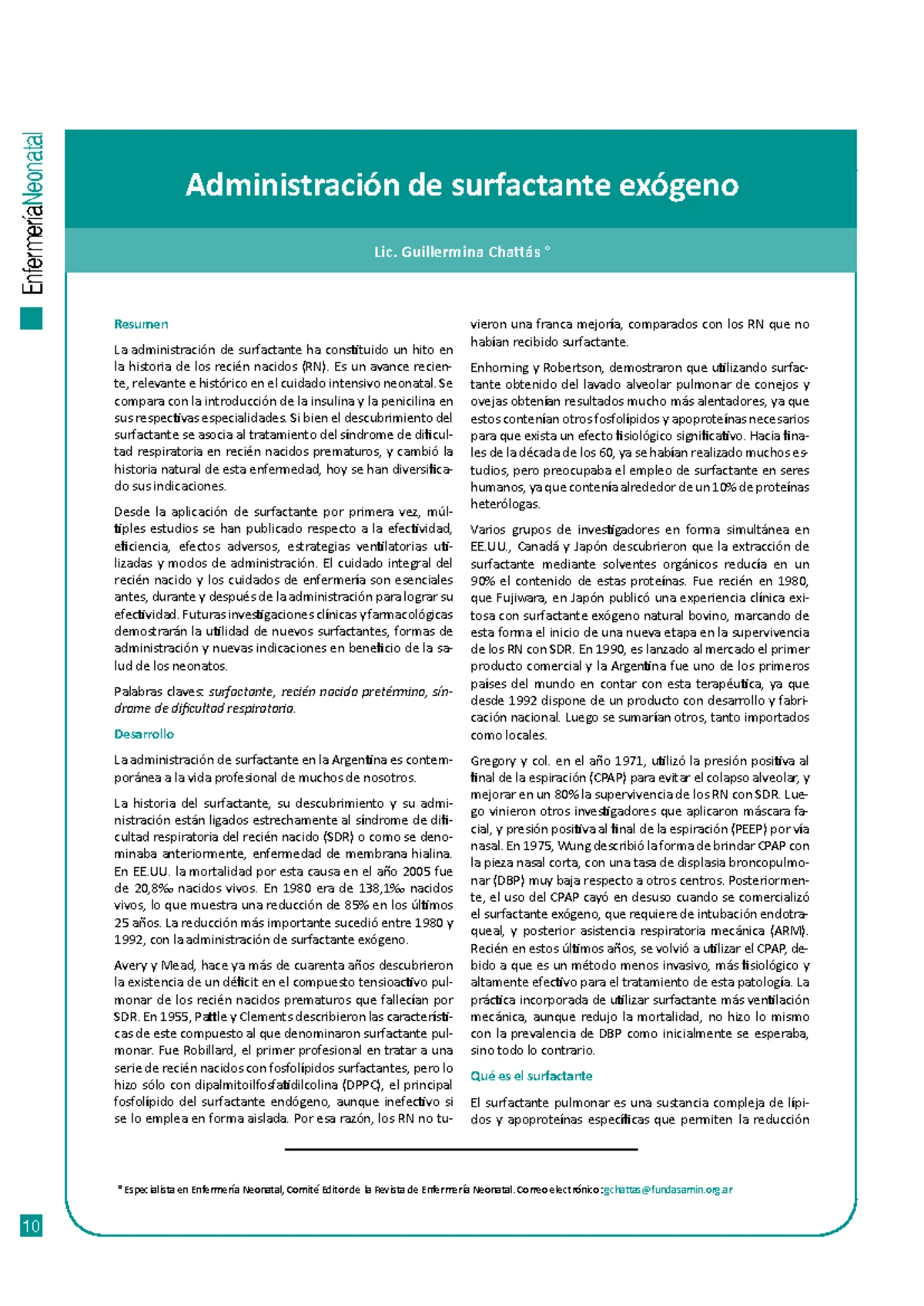 Surfactante Pulmonar - COMPOSICIÓN DEL SURFACTANTE, DESARROLLO PULMONAR ...