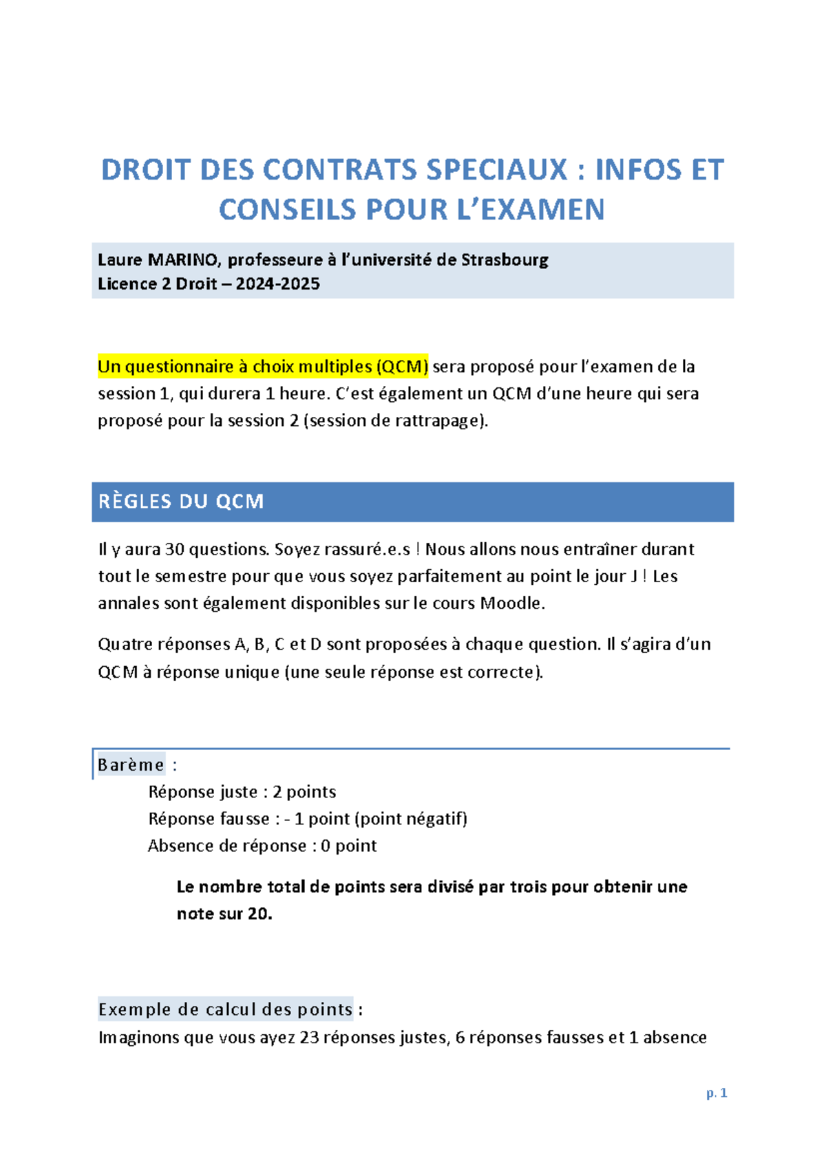 Droit des Contrats Spéciaux : Conseils pour QCM Licence 2 Droit - Studocu
