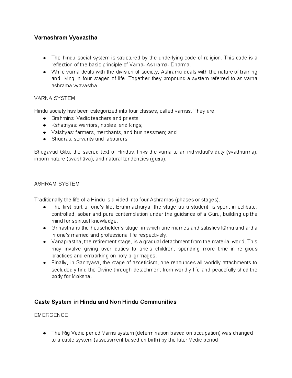Module 6,7& - Understanding Varnashram Vyavastha and Caste System - Studocu