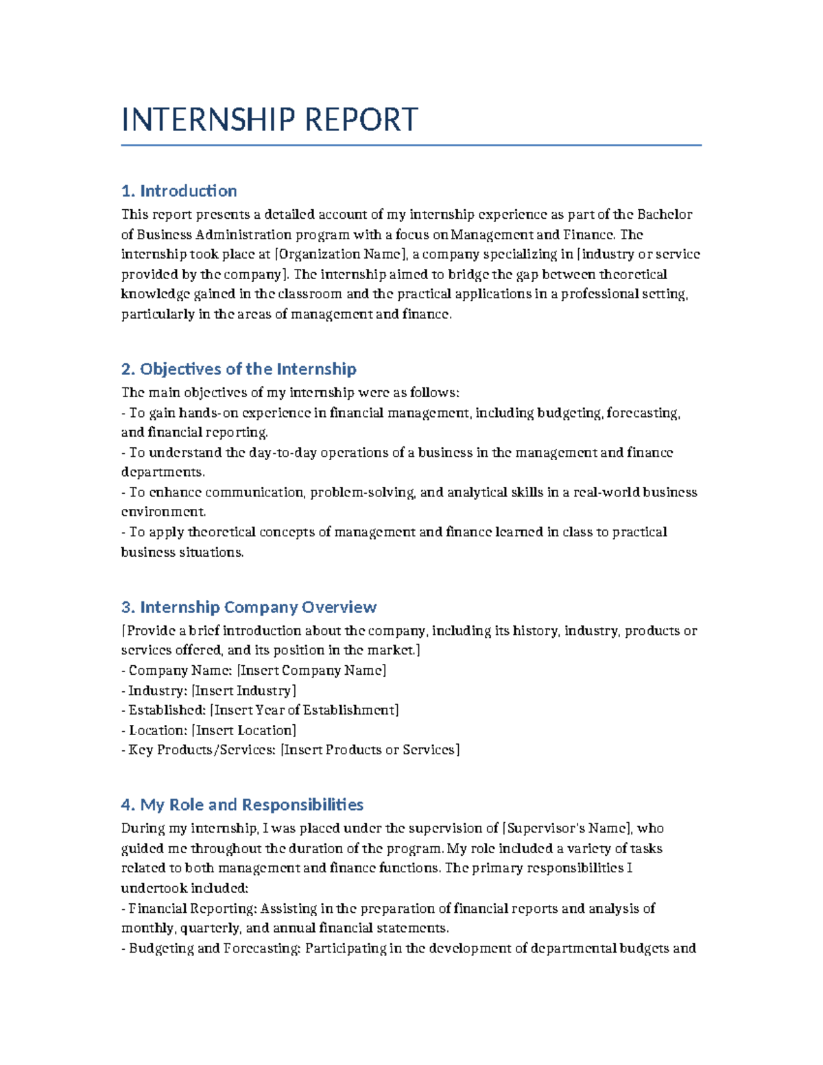 Internship Report BBA - uheflijsdbviljdvefvjfn - INTERNSHIP REPORT 1 ...