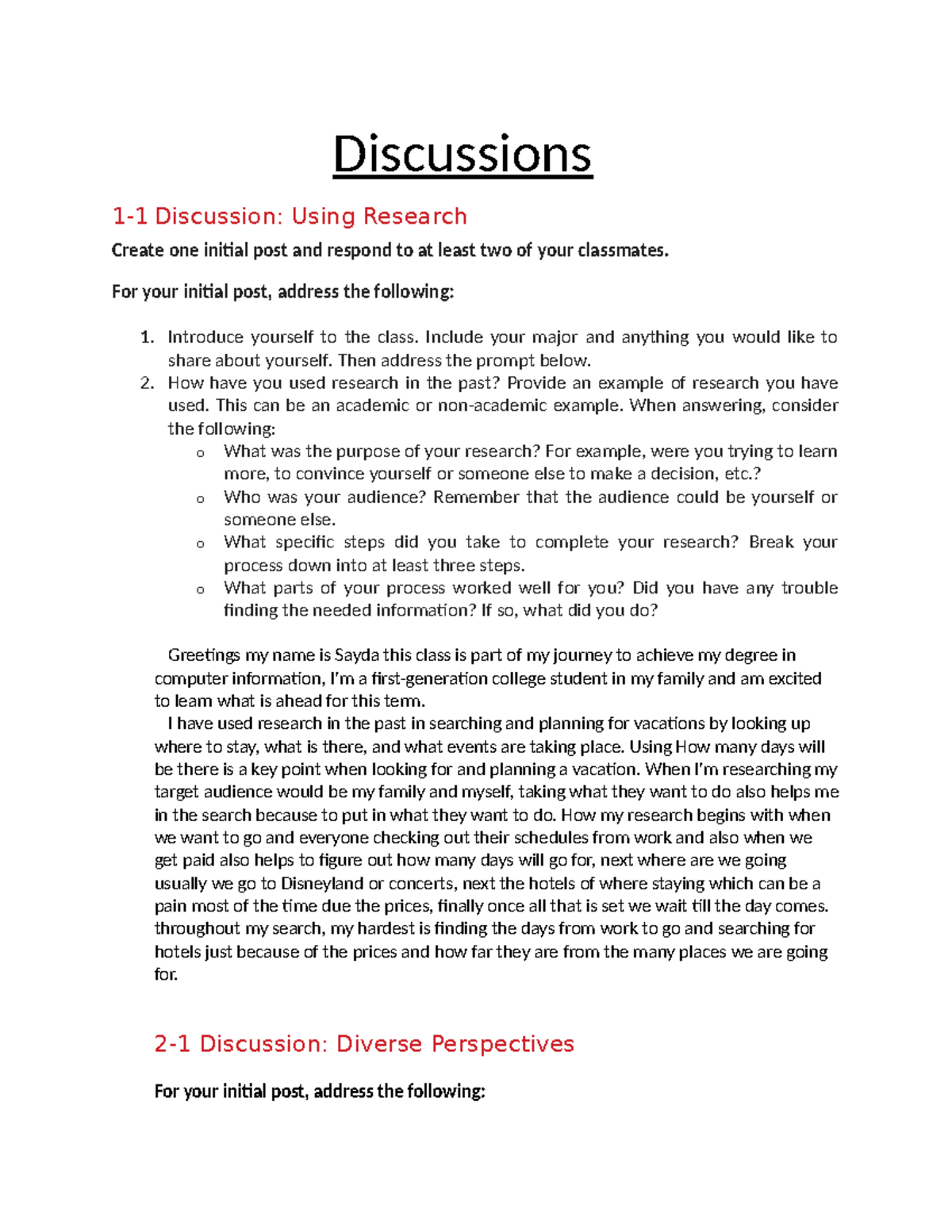 ENG 190 Discussion: Exploring Research Methods and Perspectives - Studocu