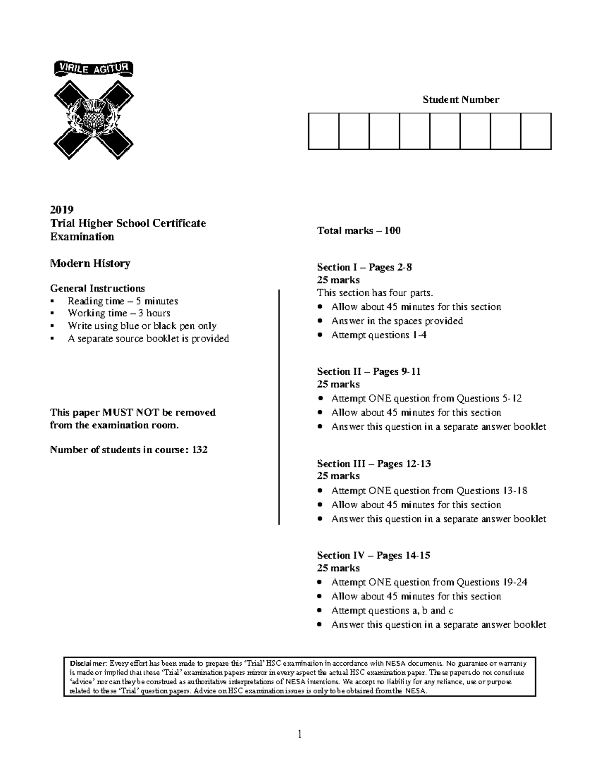 Modern History HSC Trial Exam 2019: Comprehensive Guide & Source ...