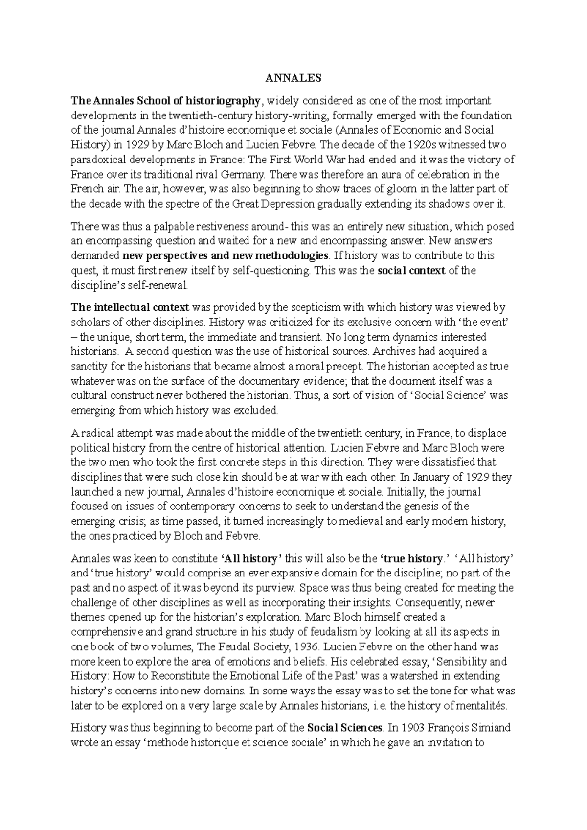 Annales - The decade of the 1920s witnessed two paradoxical ...
