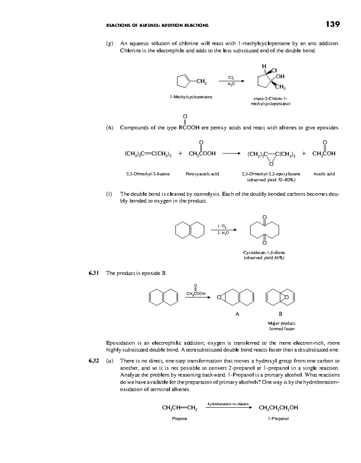Organic Chemistry 4th Ed: Alkenes Addition Reactions (139) - Studocu