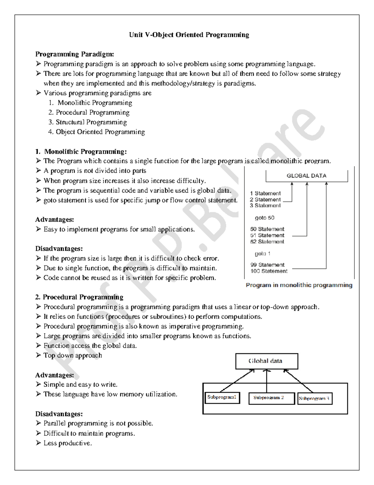 SPPU PPS Unit 5: Comprehensive Notes on Object Oriented Programming ...