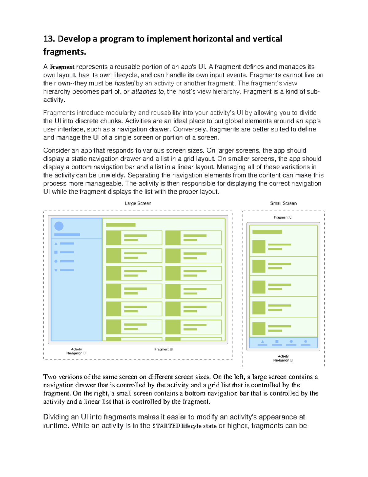 13. Implementing Horizontal and Vertical Fragments in UI Design - Studocu