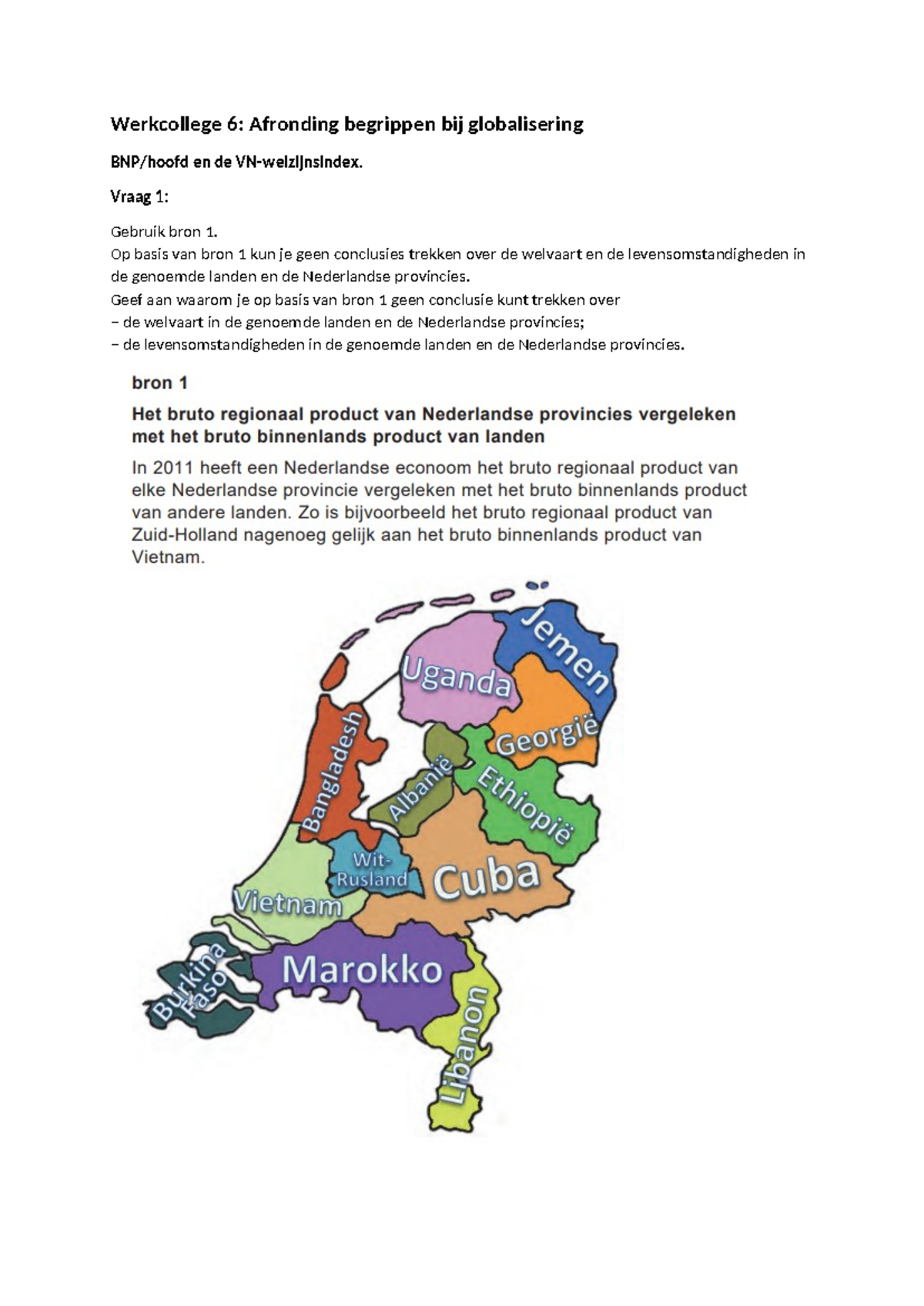 Werkcollege 6: Afronding van Begrippen over Globalisering en ...