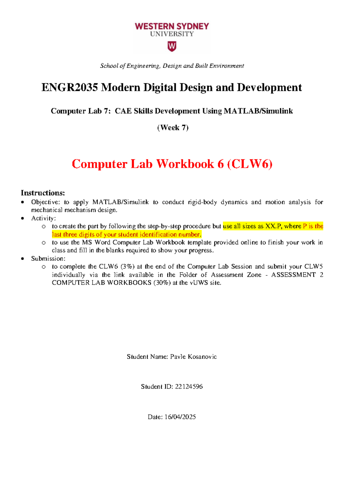 ENGR2035 Modern Digital Design & Development Lab 7: CAE Skills ...