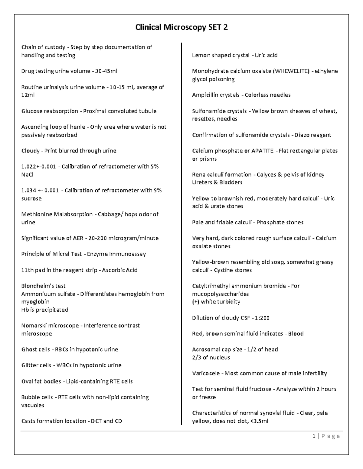 Clinical Microscopy SET 2: Comprehensive Overview of Urinalysis and ...