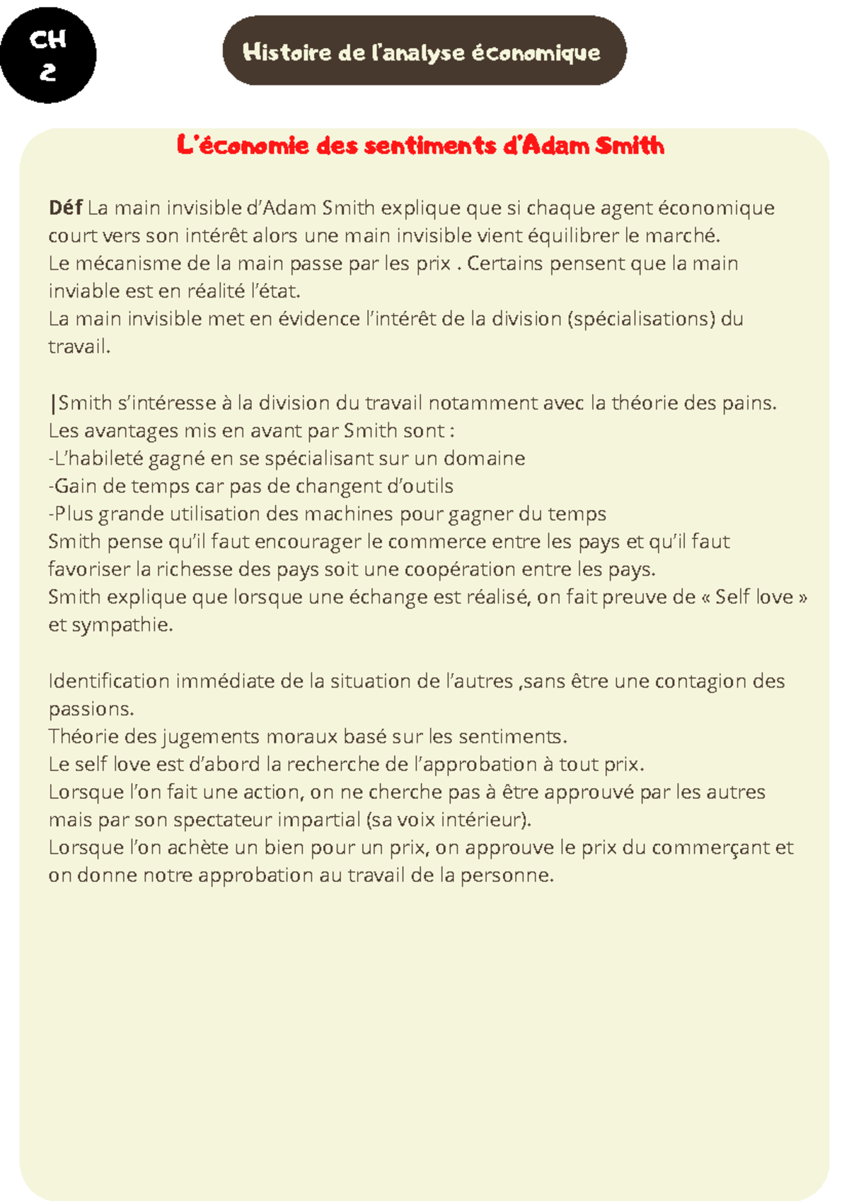 CH 2 - Histoire de l'Économie: Analyse de la Main Invisible de Smith ...